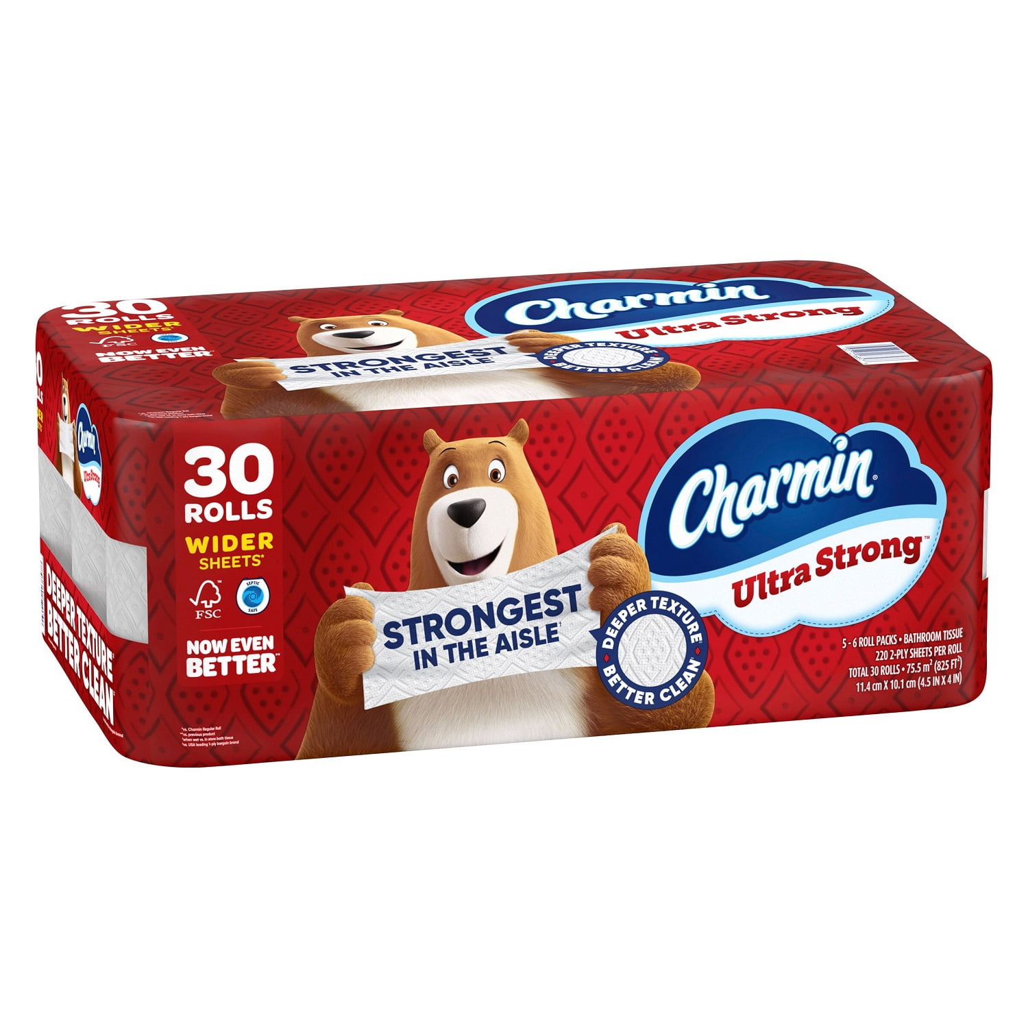 Charmin Ultra Strong Bath Tissue, 2-Ply, 220 Sheets, 30 Rolls - Walmart.com