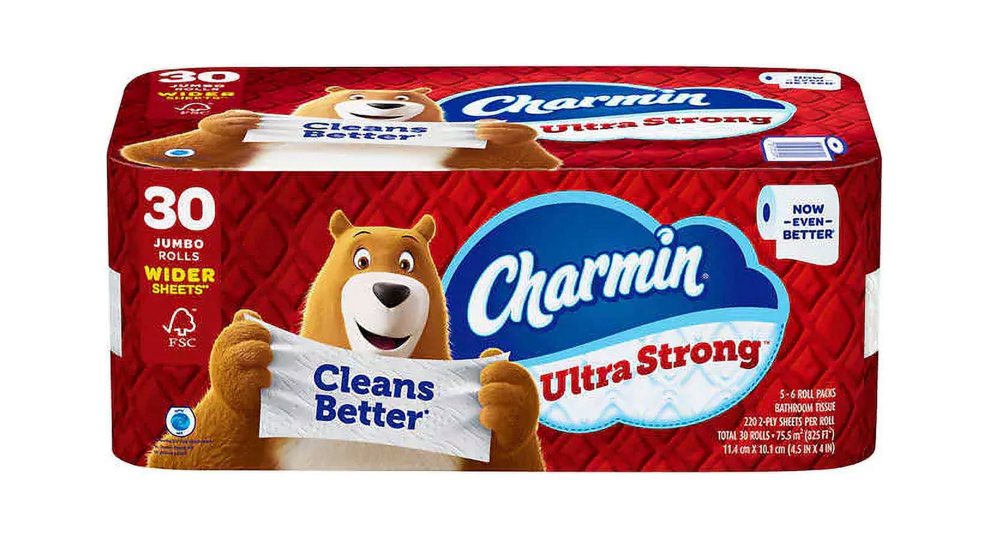 Charmin Ultra Strong Toilet Paper, Jumbo Rolls, 2-Ply, 220 Sheets ...