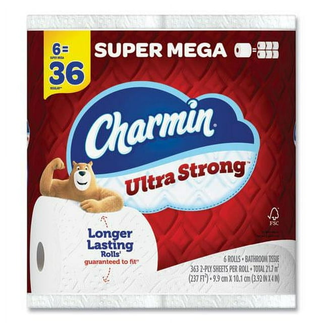 Charmin Ultra Strong Bathroom Tissue, Super Mega Rolls, Septic Safe, 2 ...
