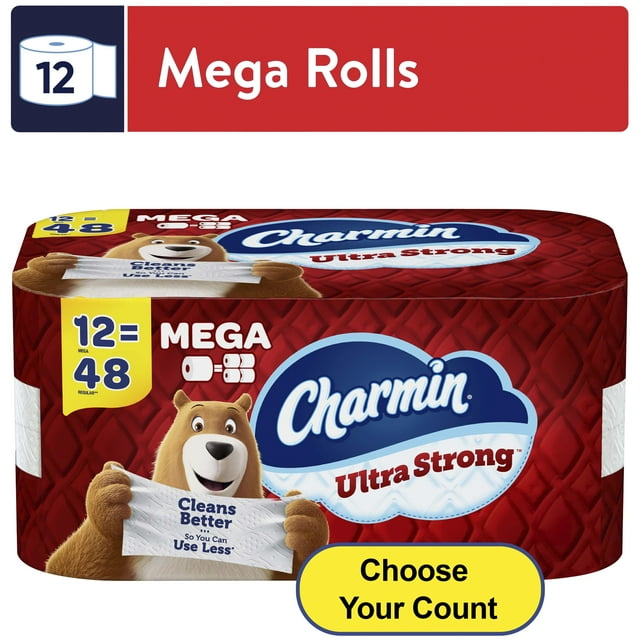 Charmin Essential Bathroom Tissue, Ultra Strong Toilet Paper, 12 Mega ...
