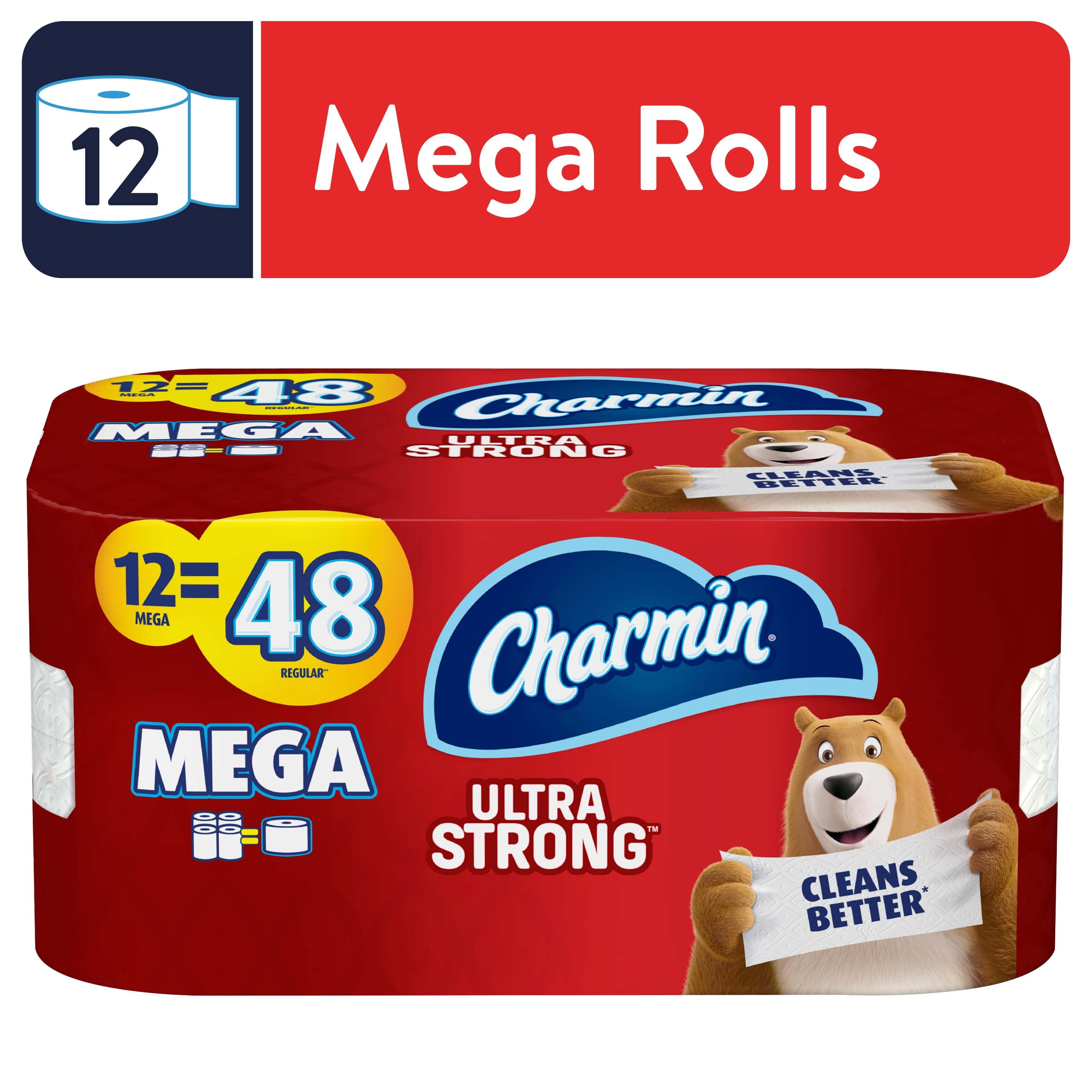 Charmin Ultra Strong Toilet Paper, 12 Mega Rolls - Walmart.com