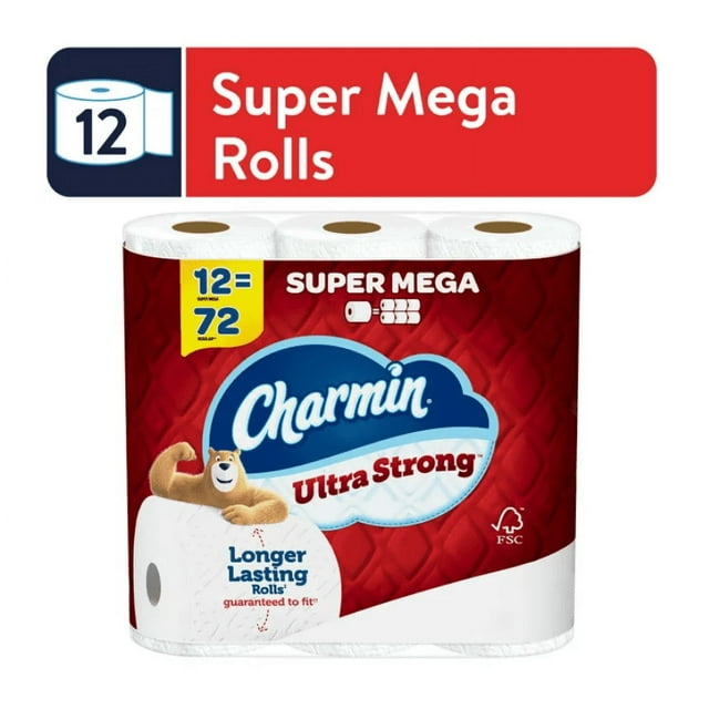 Charmin Ultra Strong Toilet Paper, 12 Super Mega Roll - Walmart.com