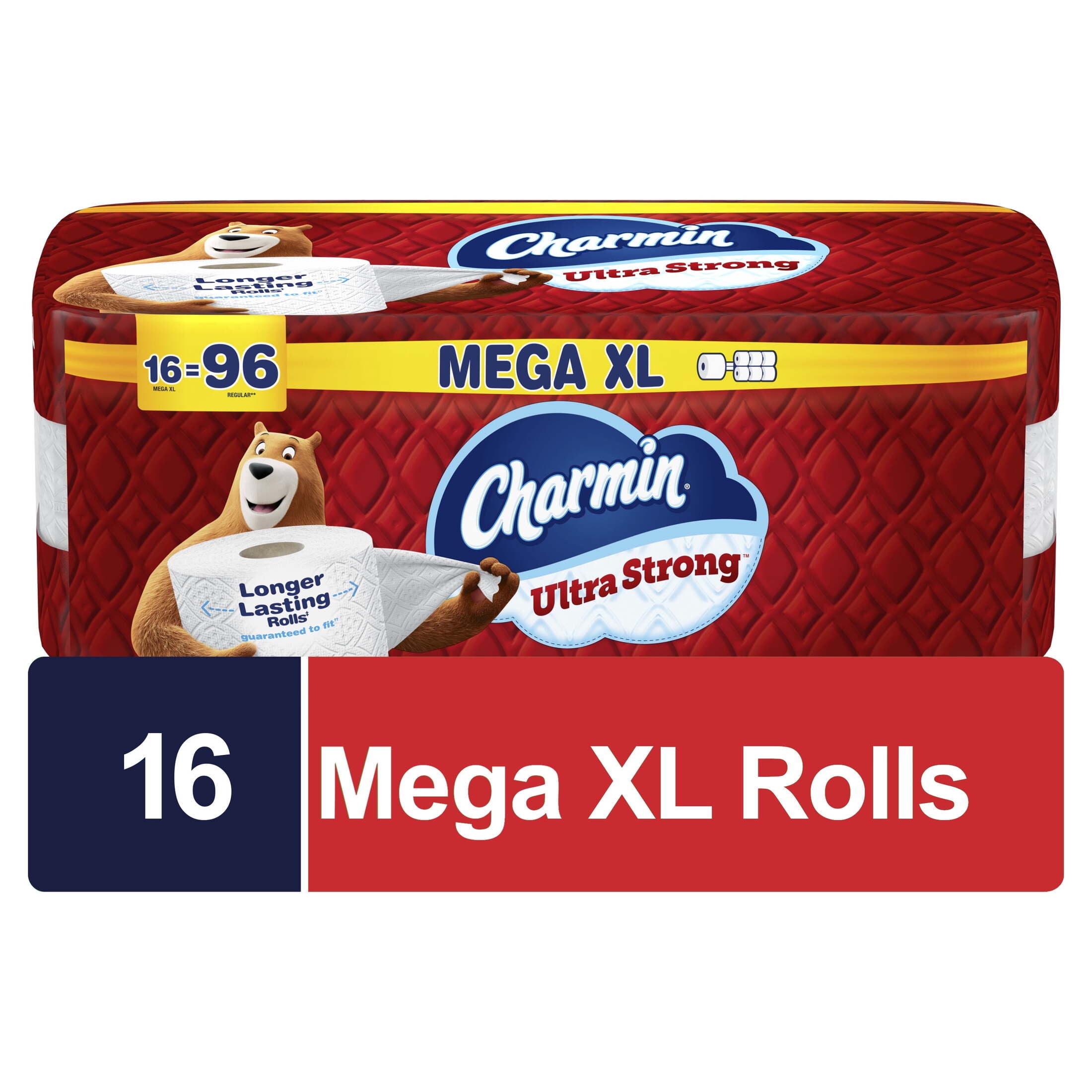 Charmin Toilet Paper Ultra Strong 16 Mega XL Rolls, 330 Sheets Per Roll ...