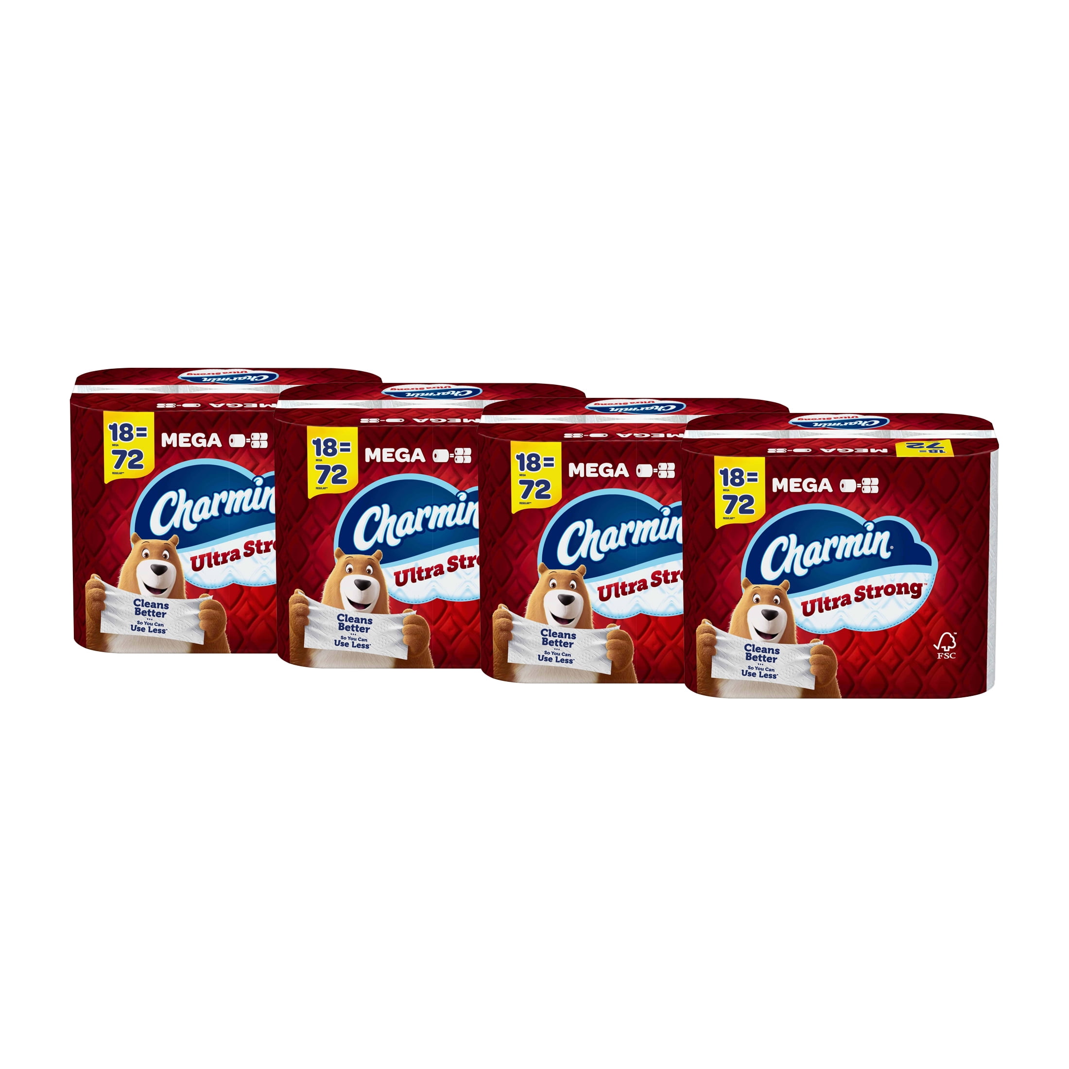 (4 pack) Charmin Ultra Strong Toilet Paper, 18 Mega Rolls - Walmart.com
