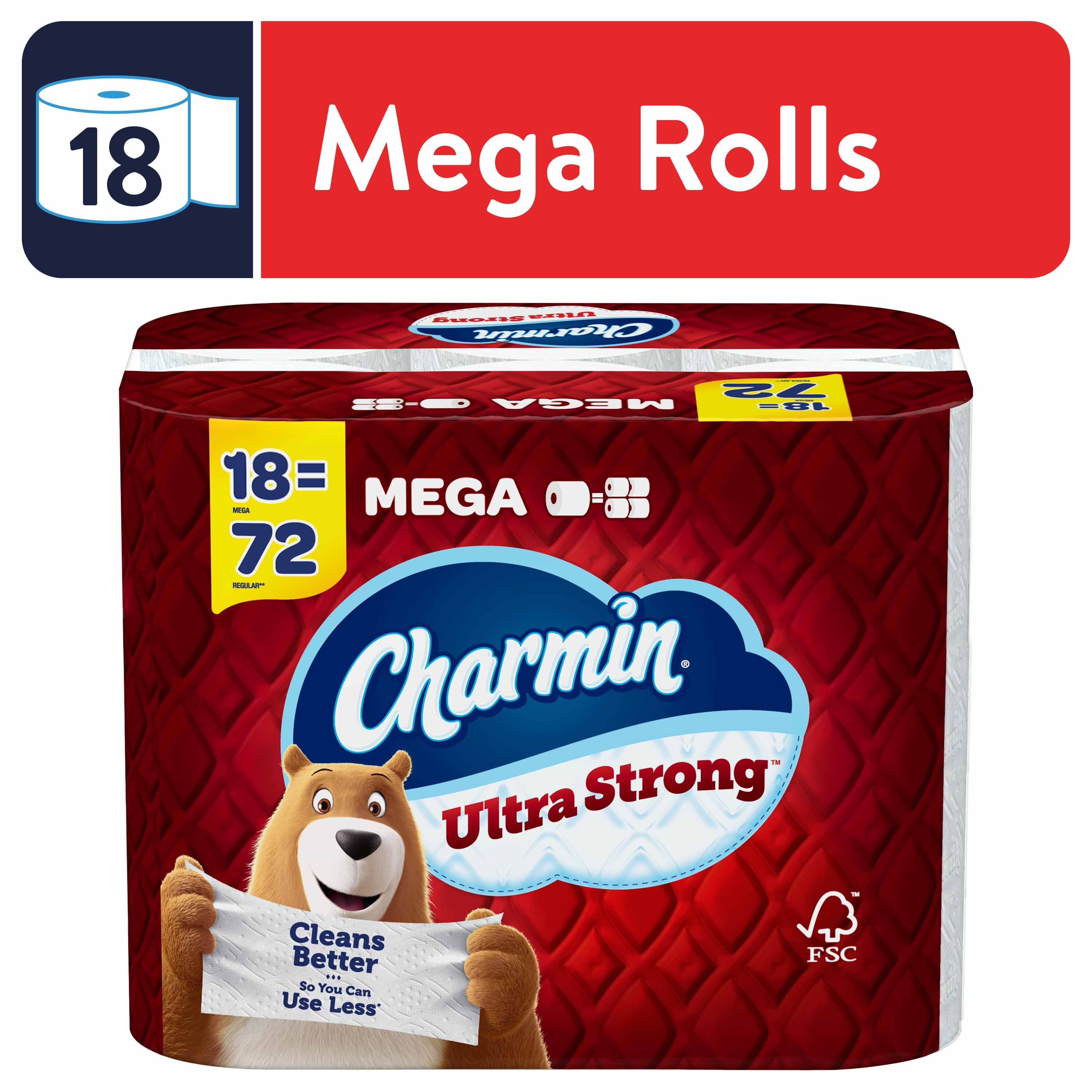 Charmin, Toilet Paper, 18 Mega Rolls, Ultra Strong 4X Strong When Wet ...