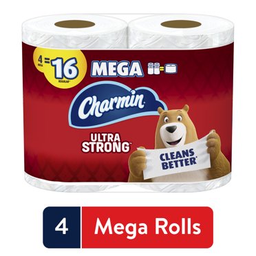 Charmin Ultra Strong Super Mega Roll Toilet Paper, 12-Pack, 4X Stronger ...