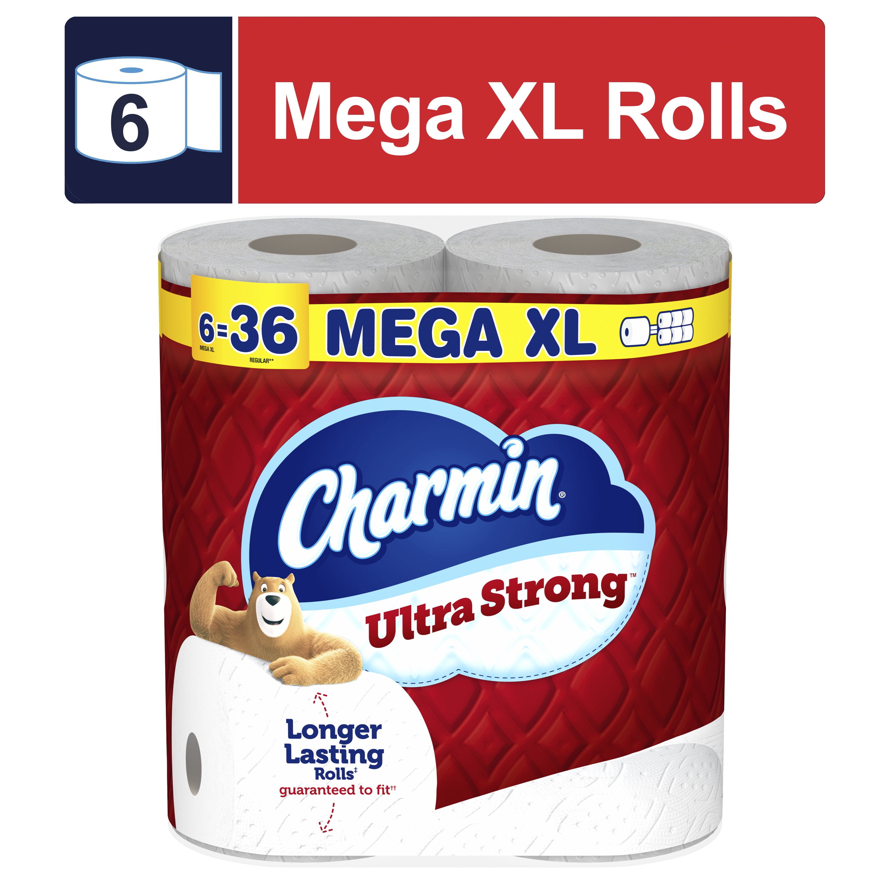 Charmin Ultra Strong SUPER Mega XL Toilet Paper, 6 Roll Pack - Walmart.com