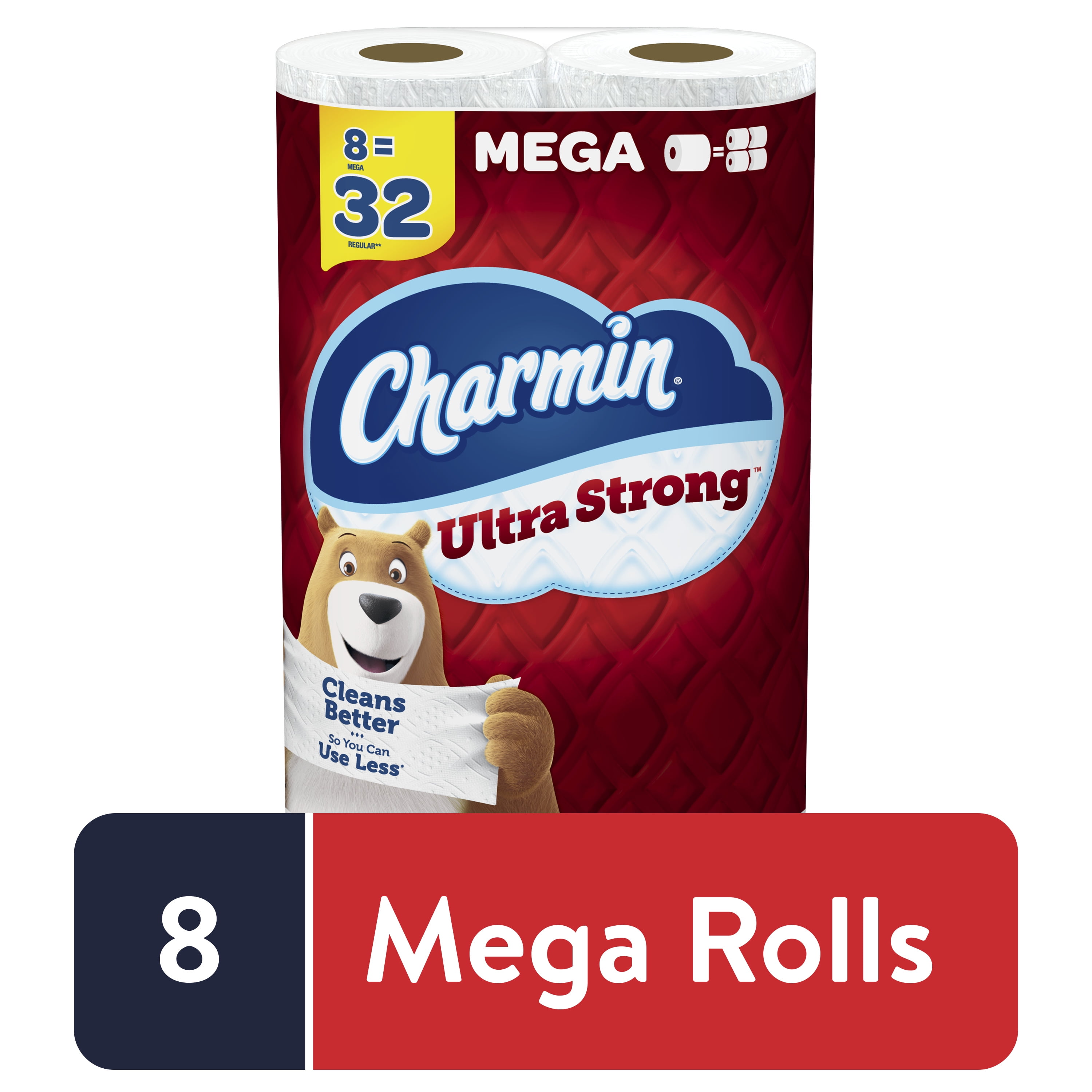 Charmin Ultra Strong Toilet Paper 8 Mega Rolls, 242 Sheets per Roll ...