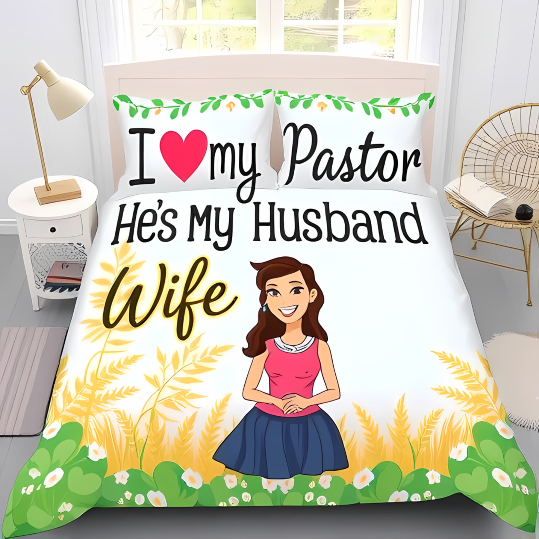 Charming 3-Piece Duvet Cover Set with Wheat Stalks & Blossoms Featuring ...