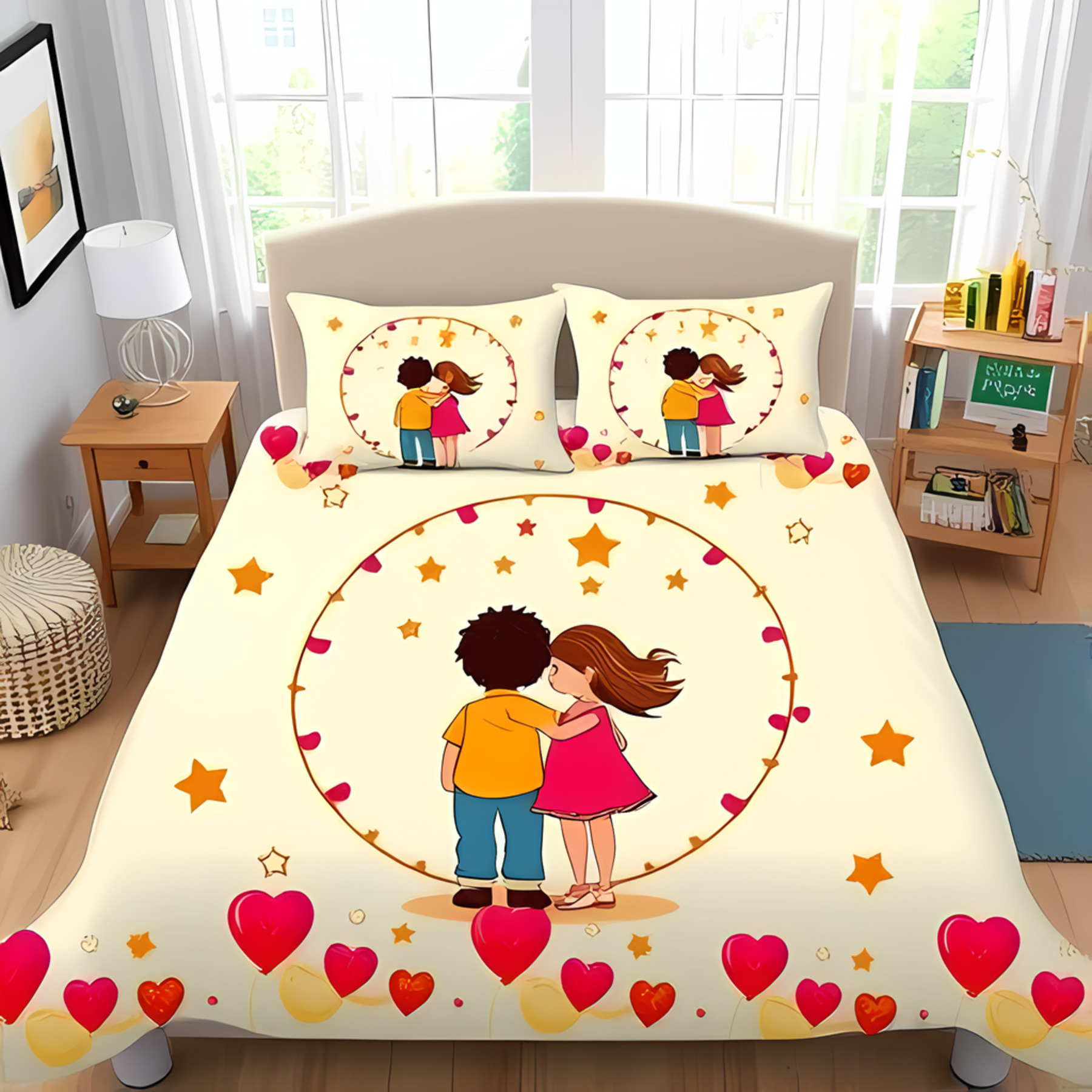 Charming 3-Piece Duvet Cover Set with Whimsical Cartoon Design or Young ...