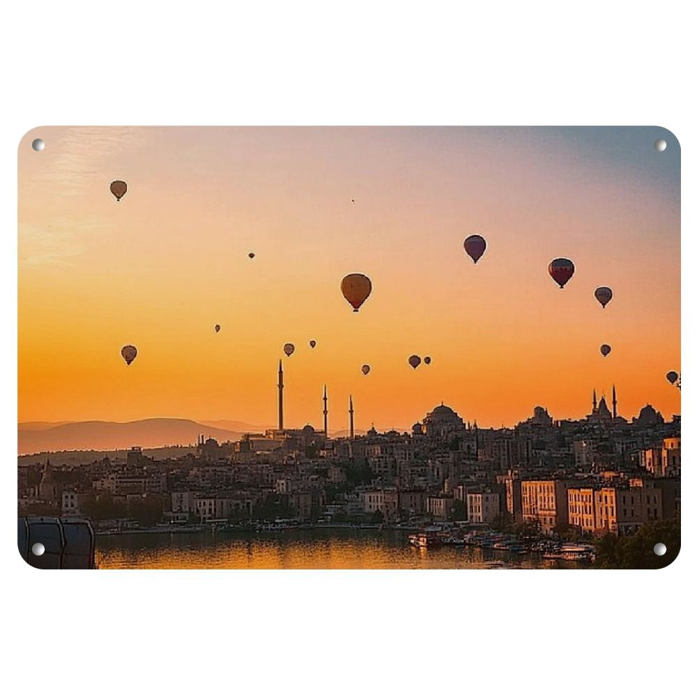 Charming 8x12" Vintage Cappadocia Sunrise Hot Air Balloons Decor Sign ...
