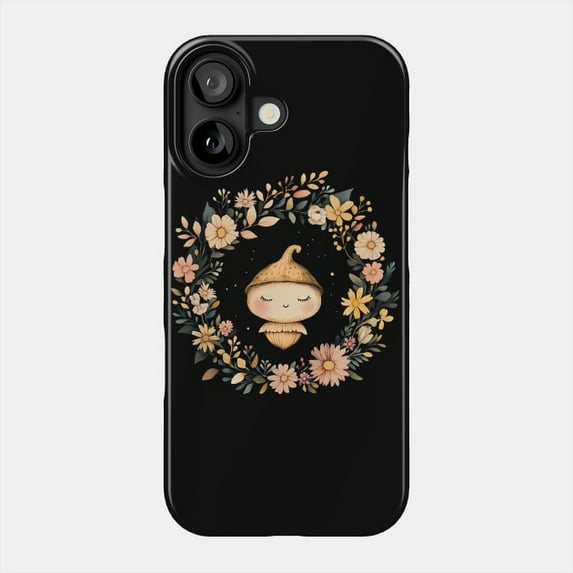 Charming Acorn Illustration Whimsical Nature Art Case for iPhone 11,12 ...