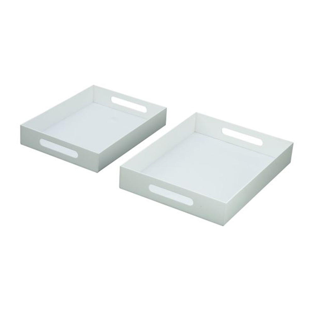 Charming Acrylic White Tray Set of Two - Walmart.com