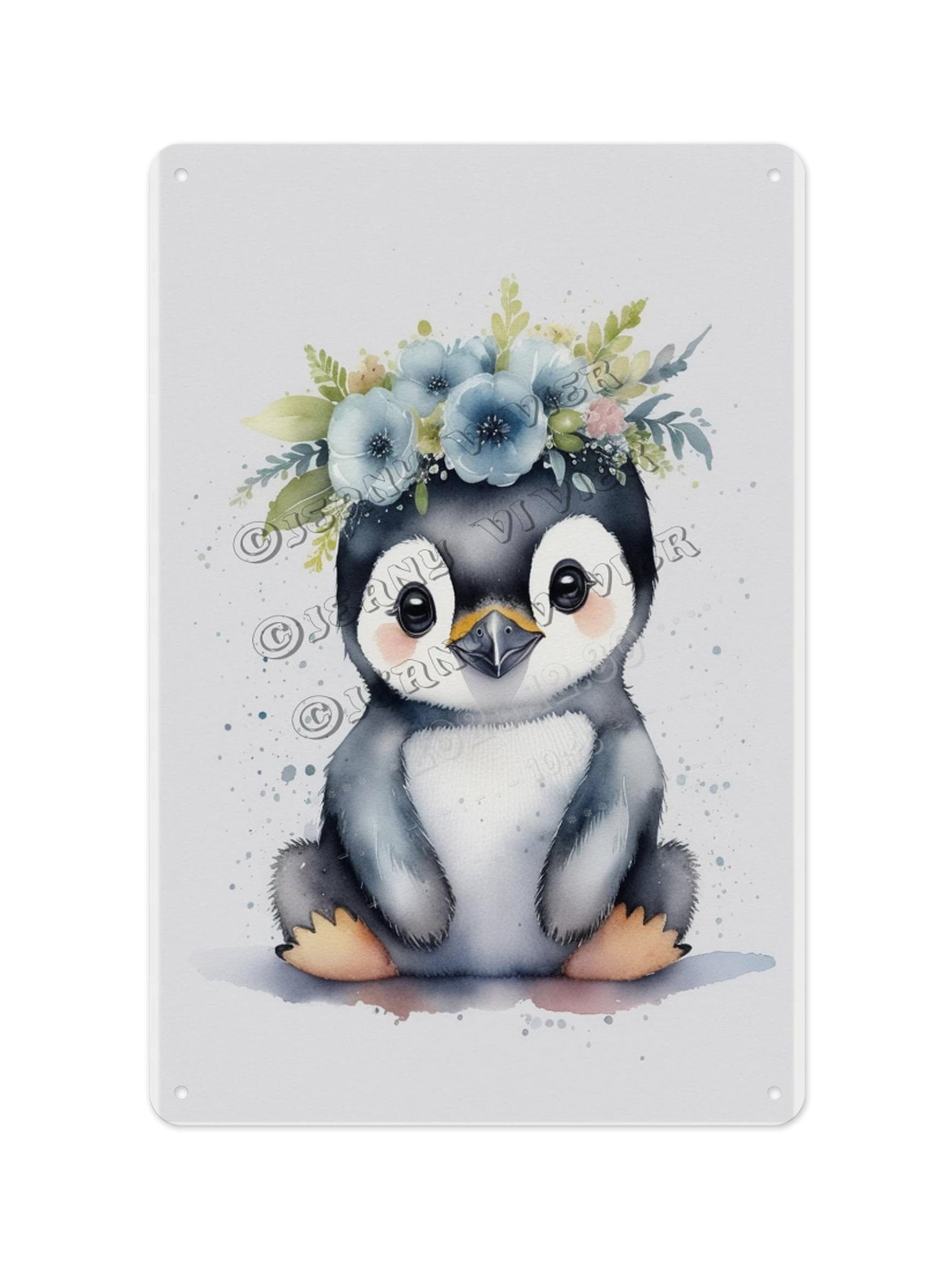 Charming Aluminum Sign - Penguin - 12 x 16 Inches - Whimsical Metal ...