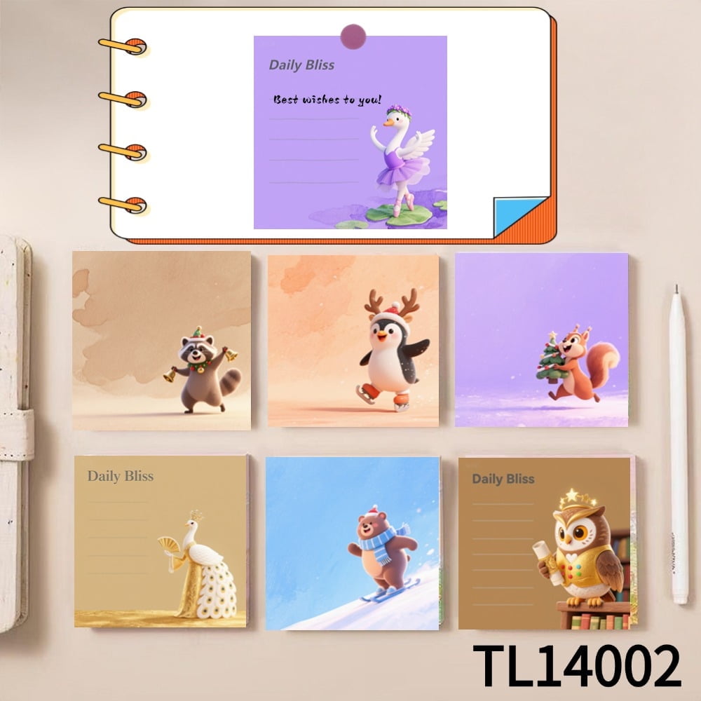 Charming Animal Characters on Daily Bliss Sticky Notes (3.54×3.54 ...