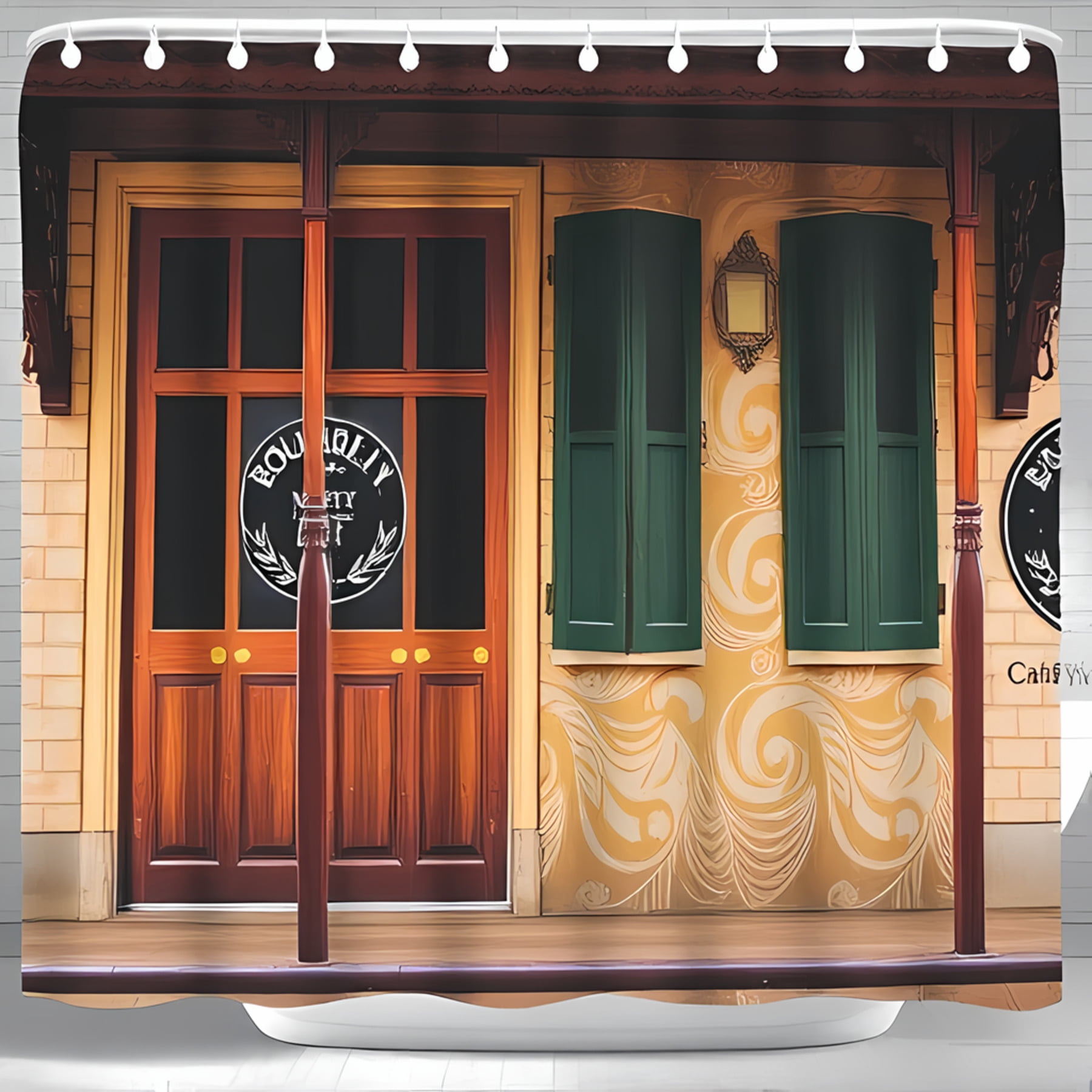 Charming Art Nouveau Style Shower Curtain with Elegant Bakery ...