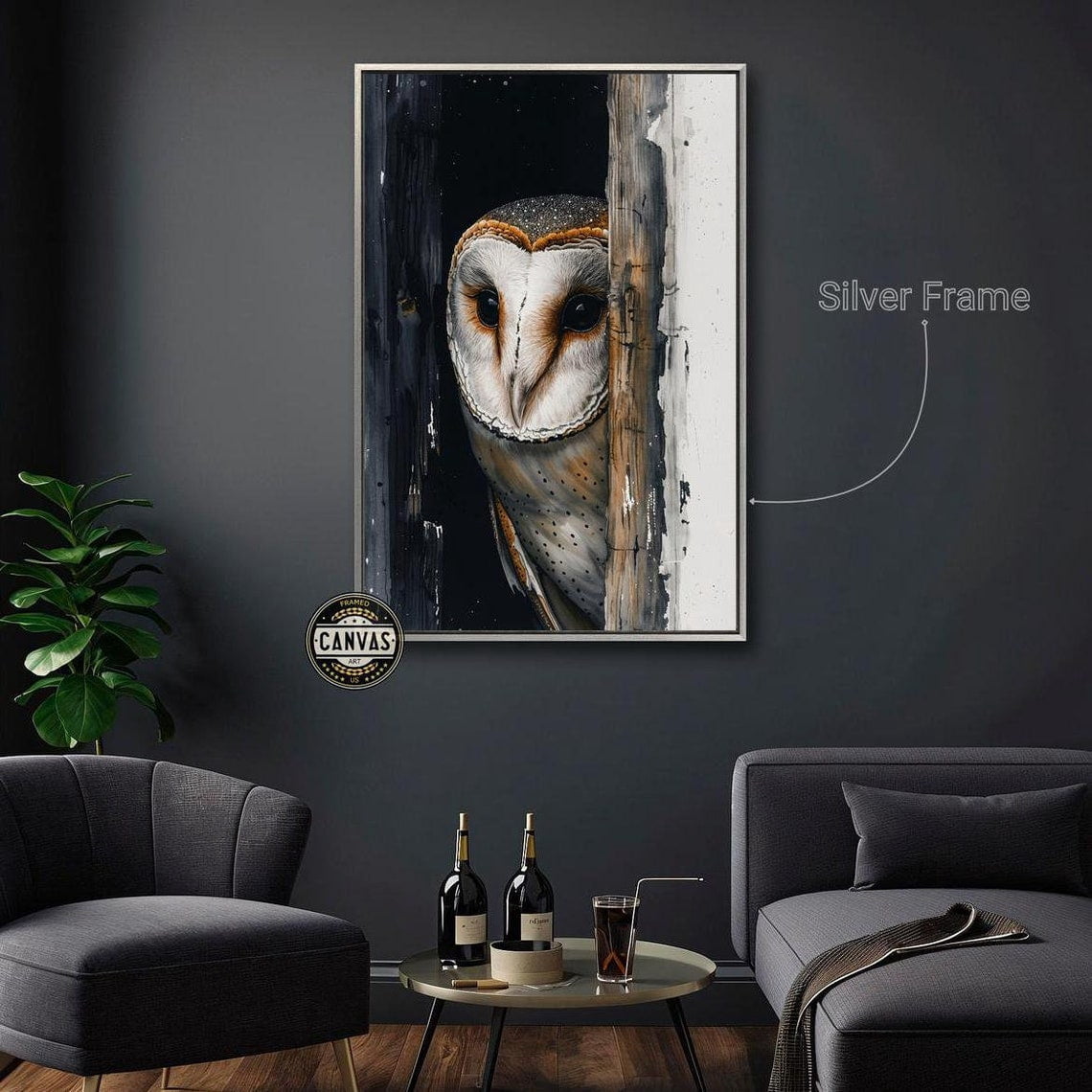 Charming Barn Owl Poster Nocturnal Bird Of Prey Wall Art Mysterious Owl ...