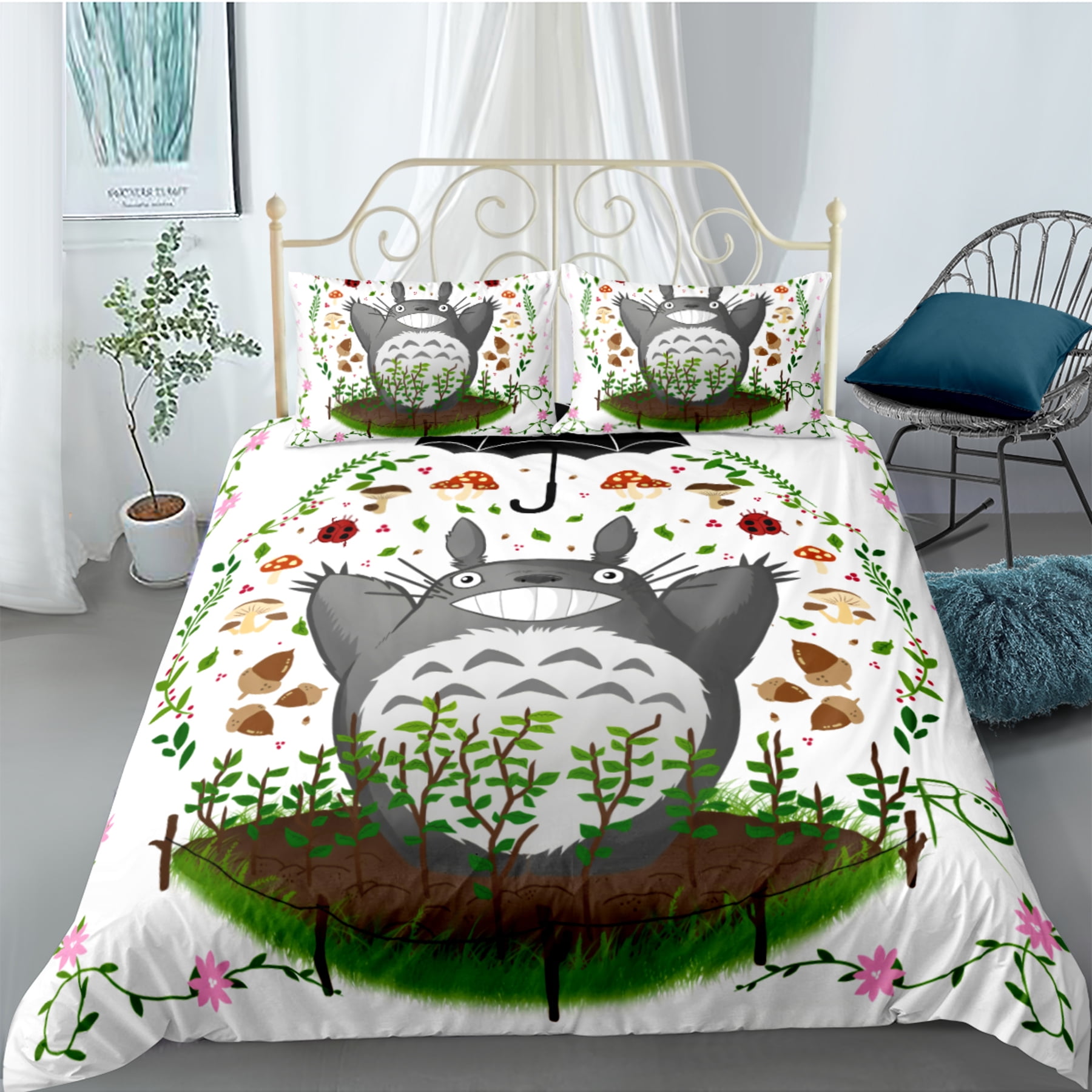 Charming Bedding Set Whimsical Garden Design with Wildflowers - Walmart.com