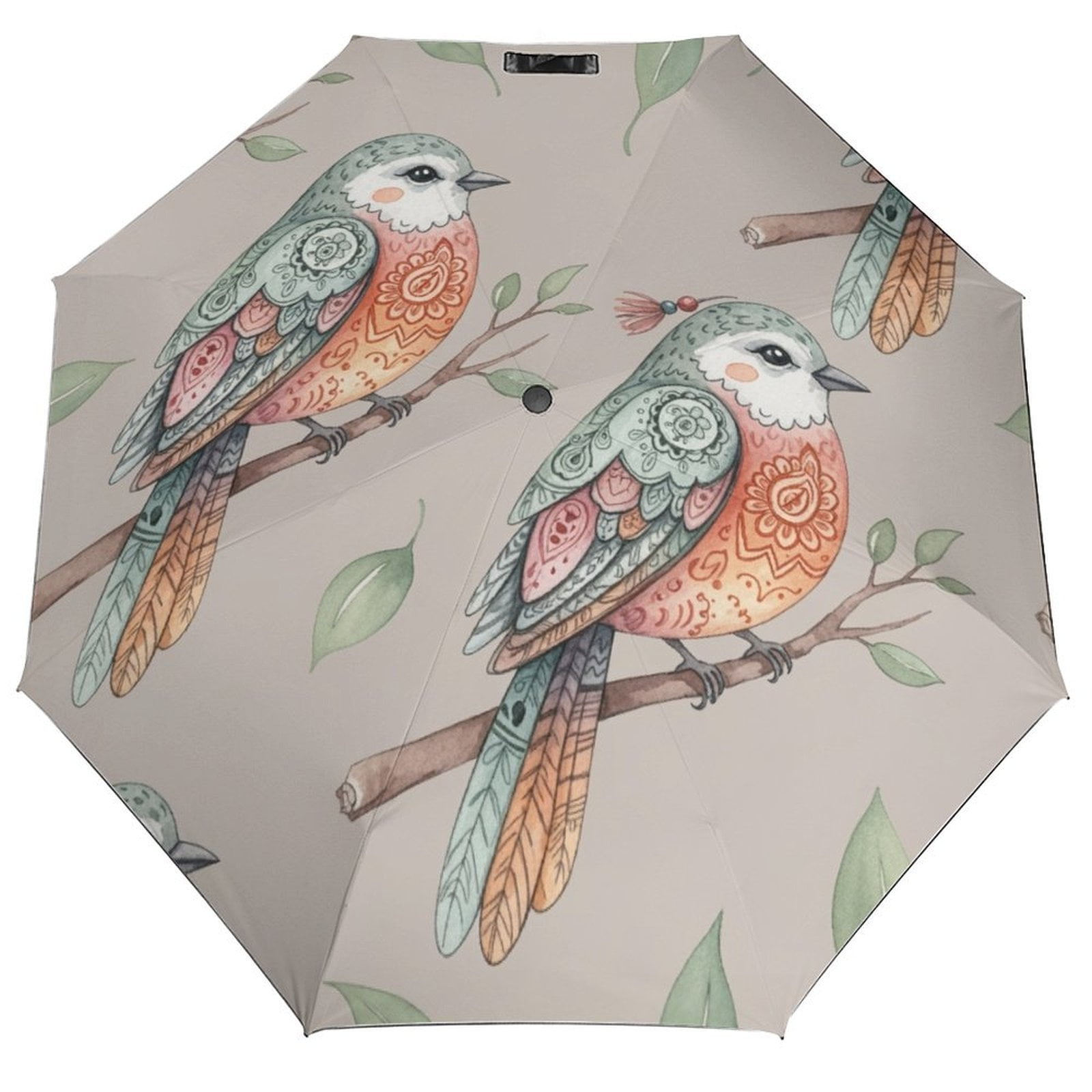 Charming Bird Pattern Fabric Rain Umbrella Sun Protection Sun Umbrella ...