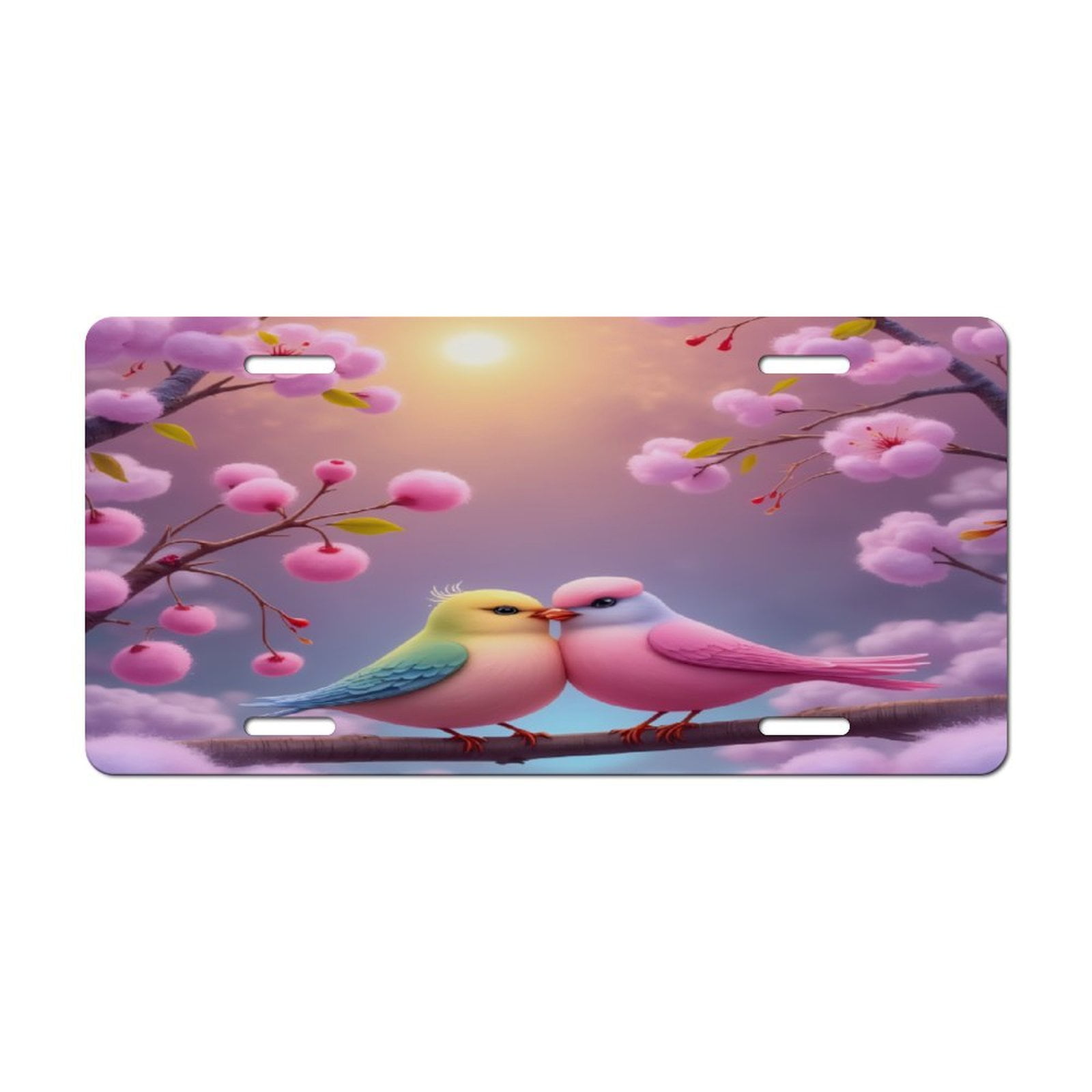 Charming Birds in Blossom Tree Car Decorative Front License Plate ...