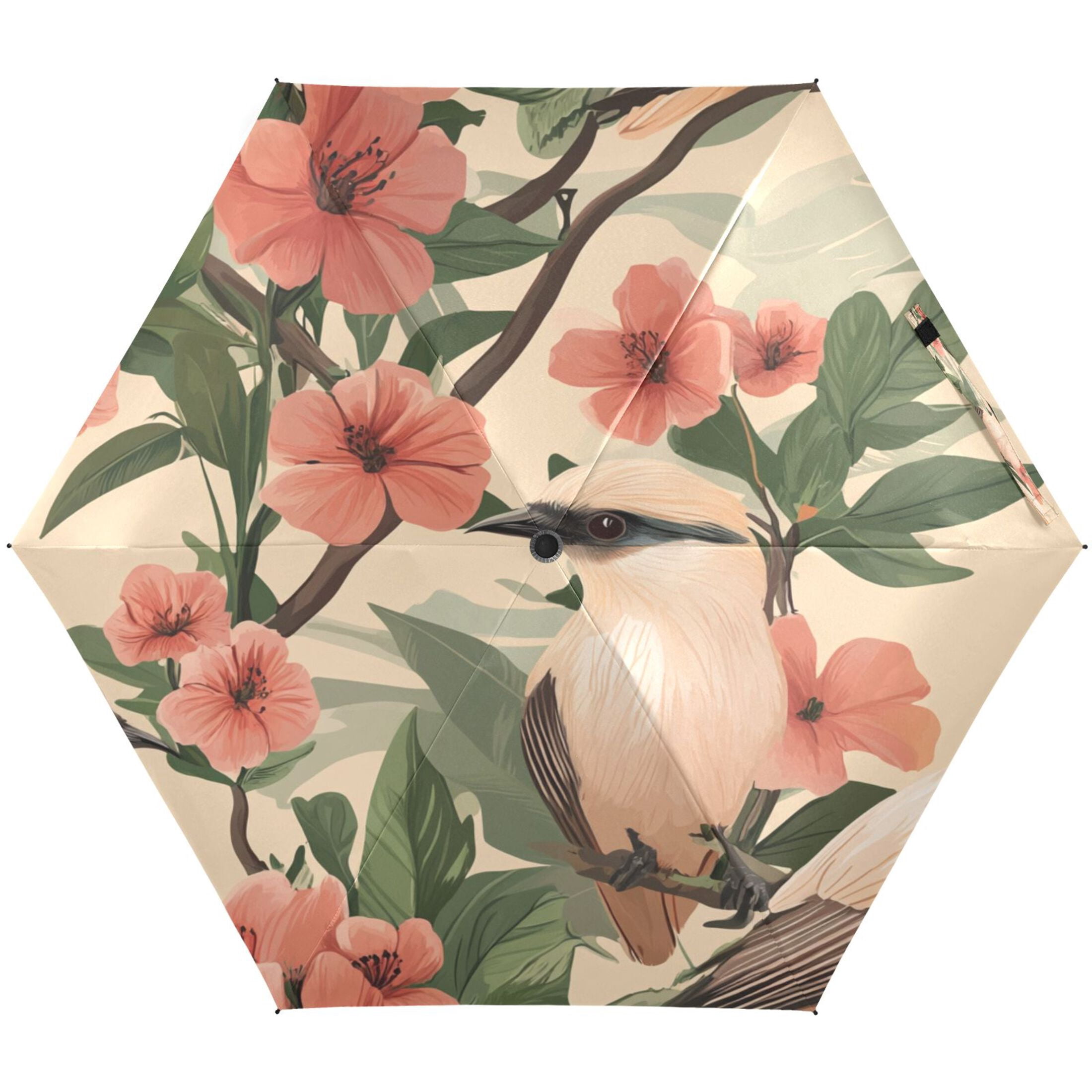 Charming Birds and Flowers Umbrellas for Sun Auto Open Close UV50 ...