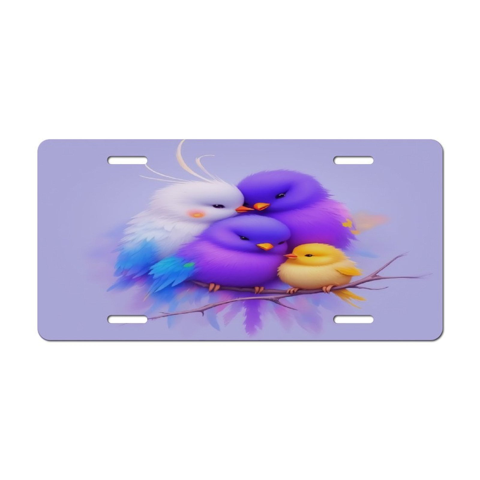 Charming Birds on Branch License Plate Lightweight Aluminum Automotive ...