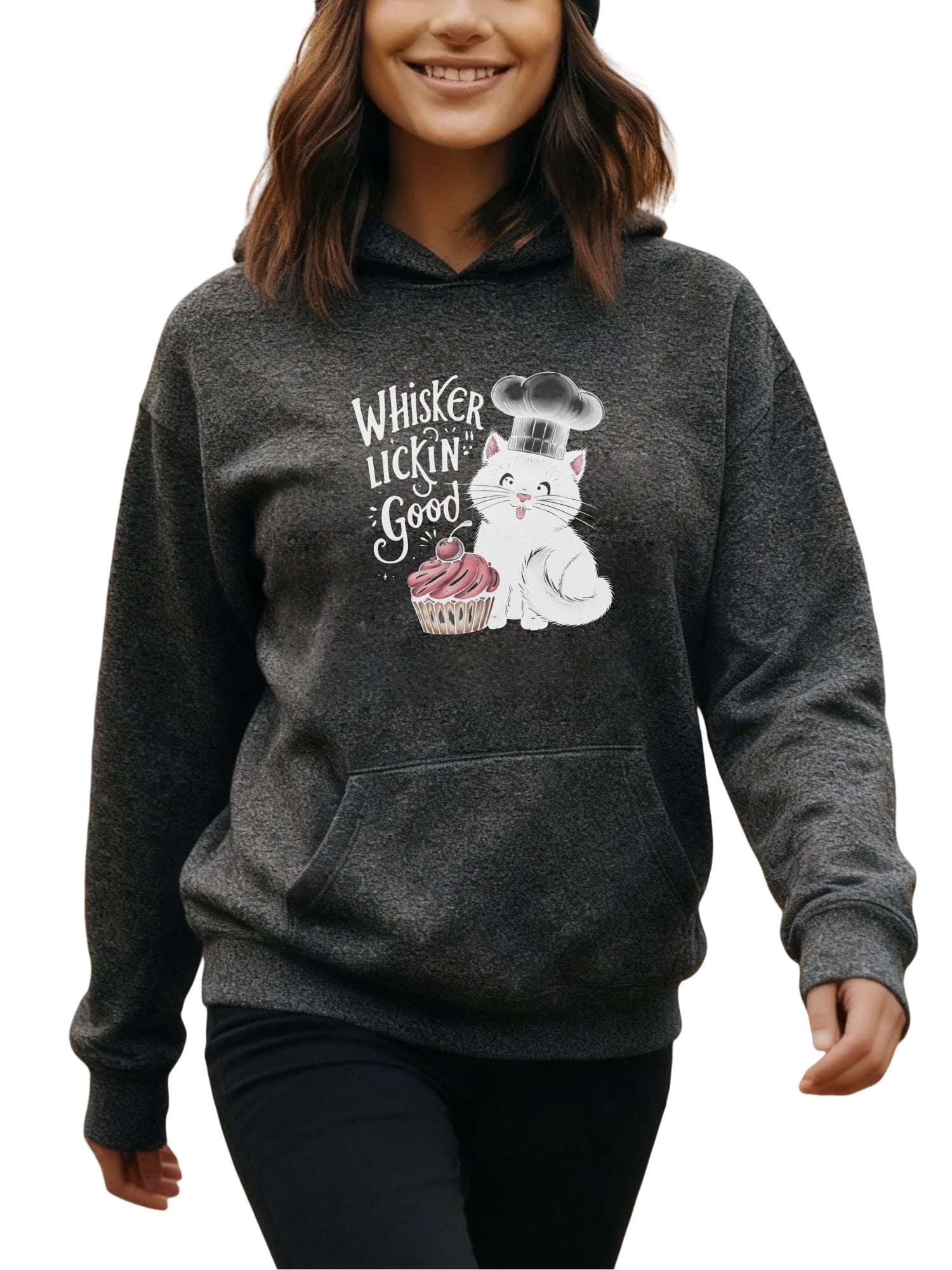 Charming Black Cat Graphic Hoodie for Women and Men, Unisex Casual ...