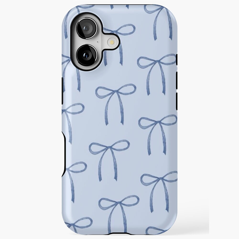 Charming Blue Bows and Ribbons Elegant Design Case for iPhone 17 16 15 ...