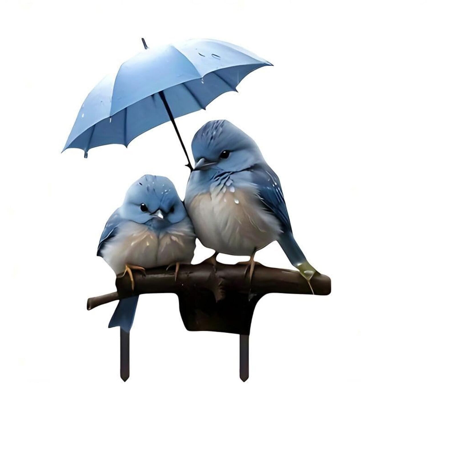 Charming Bluebird Garden Statue with Umbrella Weather-Resistant Resin ...