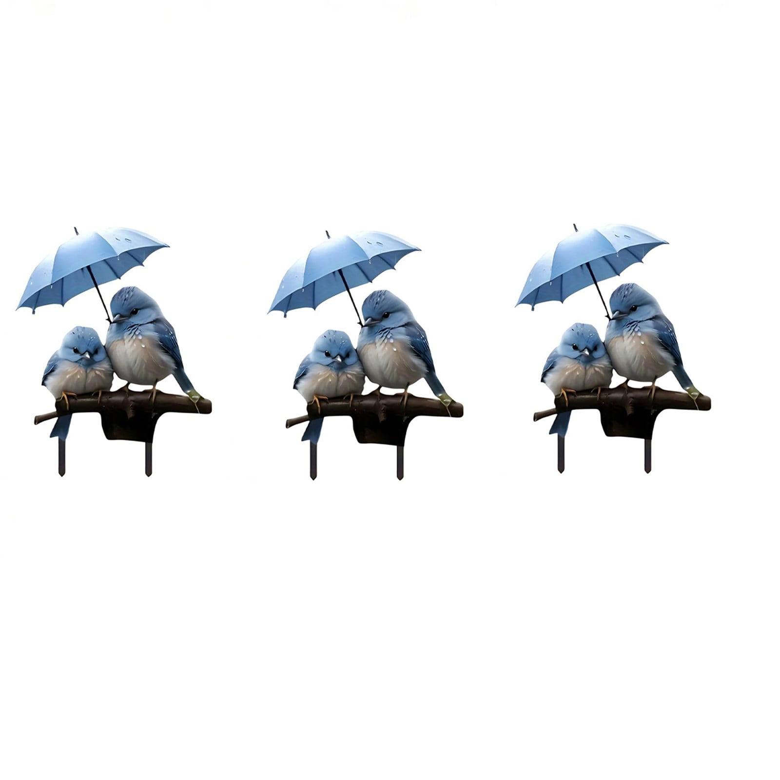 Charming Bluebird Garden Statue with Umbrella Weather-Resistant Resin ...