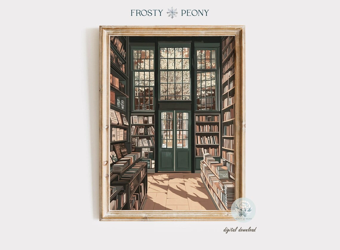 Charming Book Nook Art Print, Cozy Reading Corner Wall Art, Vintage ...