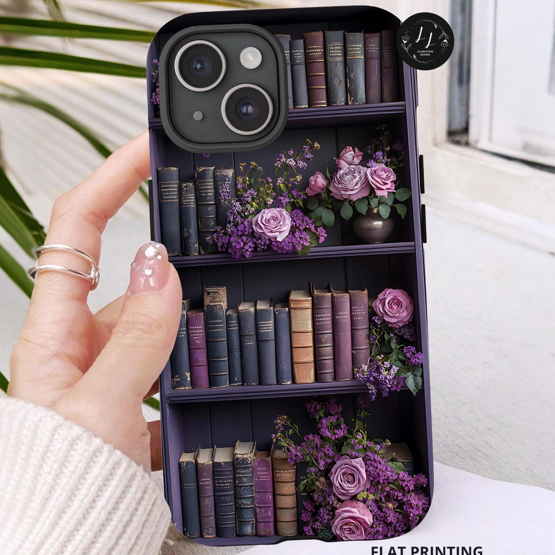 Charming Bookish Purple Pink Library Case for iPhone 17 to 11 Pro Max ...