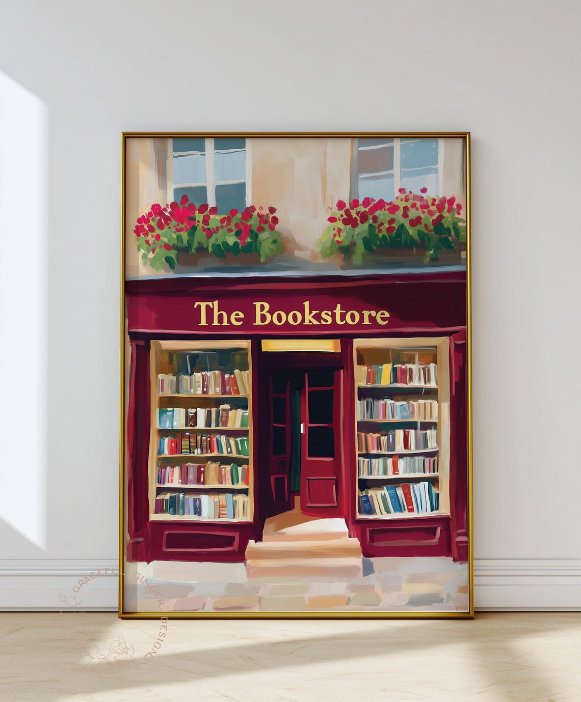 Charming Bookstore, Literary Wall Art For Book Lovers Home Decor #2565 ...