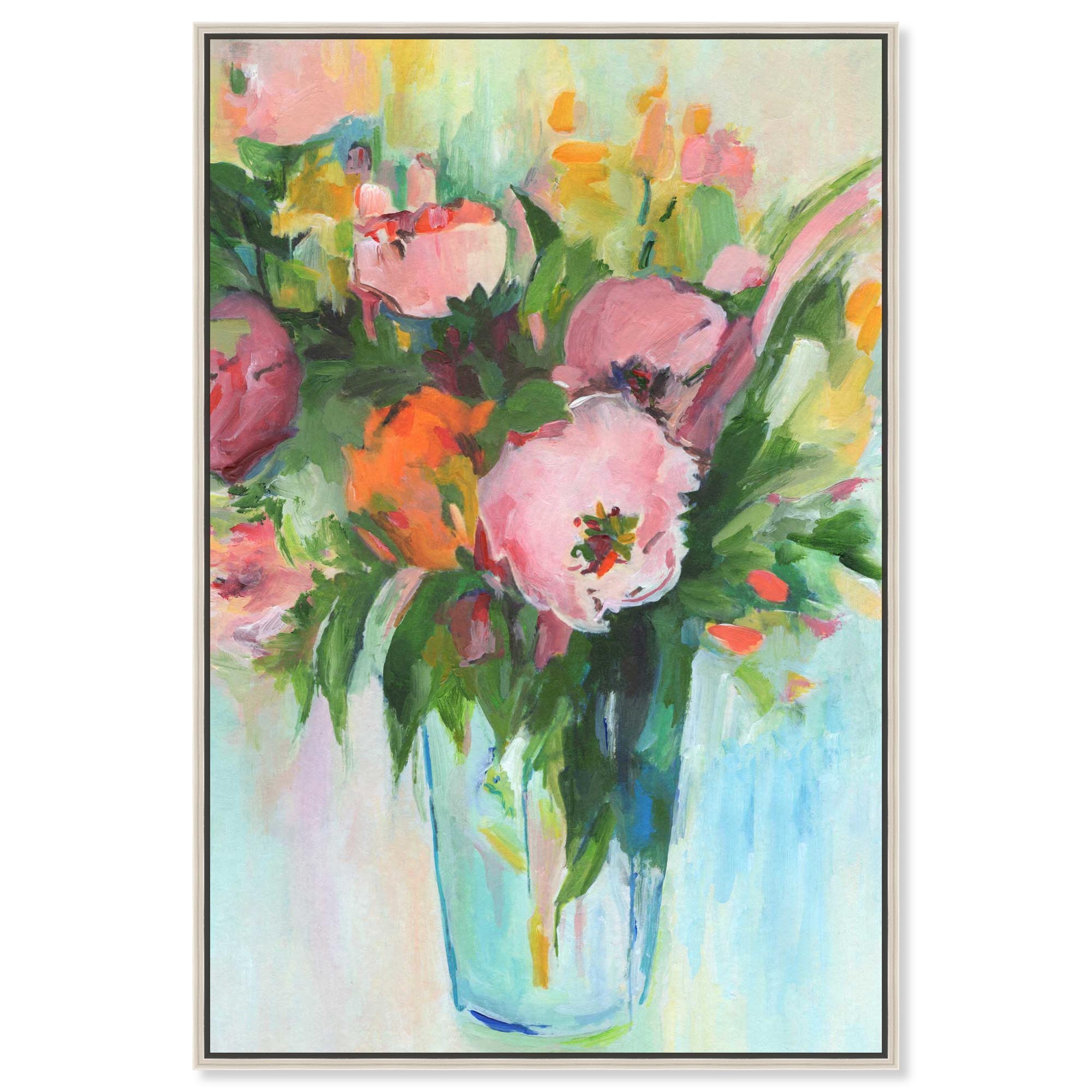 Charming Bouquet Canvas Chic Floral Art by Art Remedy, Silver Frame, 24 ...