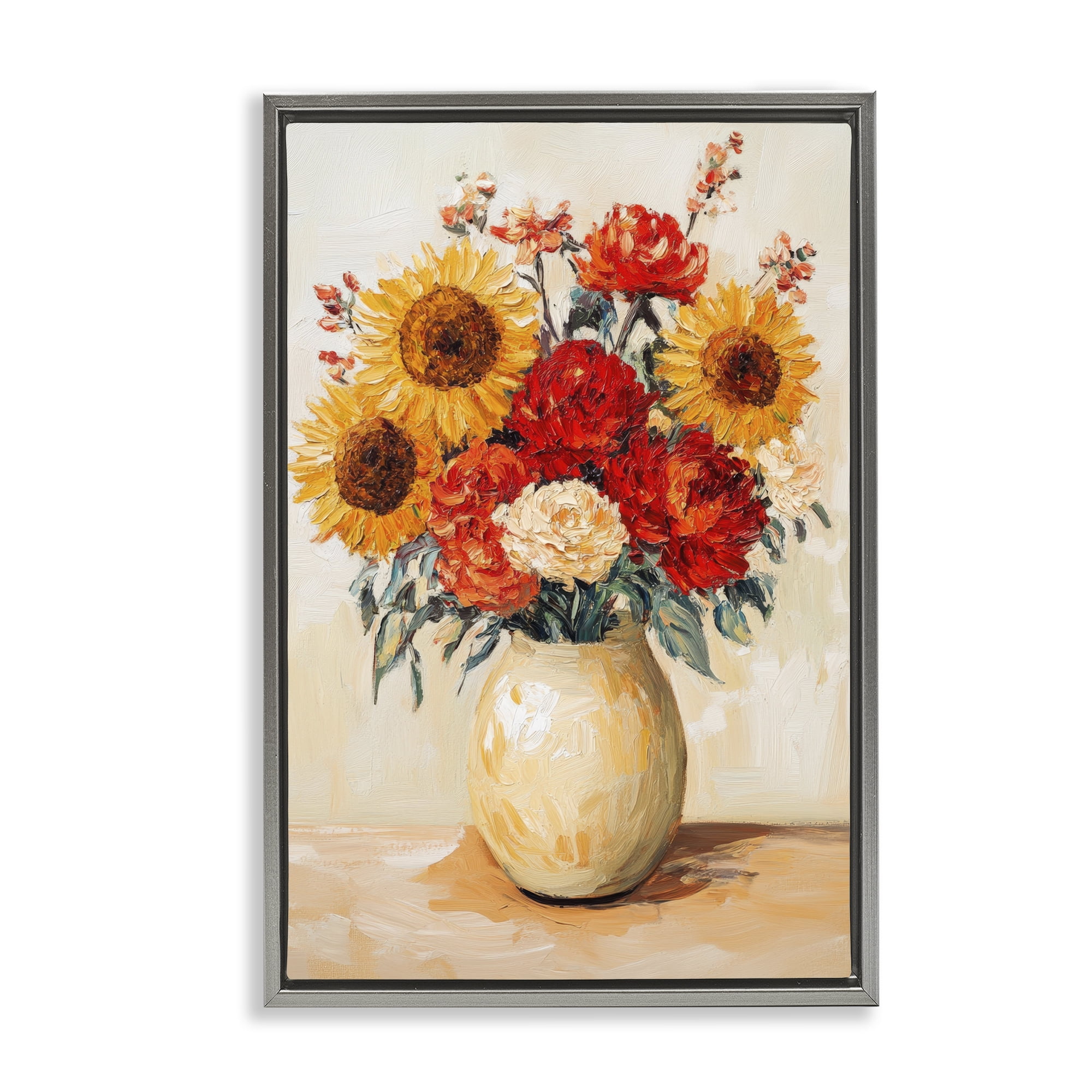 Charming Bouquet of Fall Gray Framed Floater Canvas Wall Art, design by ...