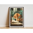 Charming British Shorthair Cat Reading Book Cozy Feline Studying ...