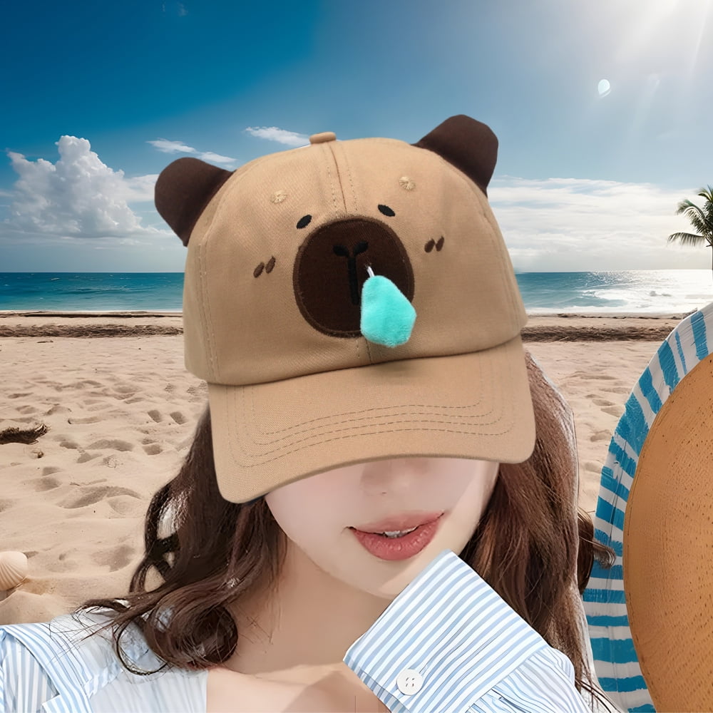 Charming Capybara Baseball Hat | Intricately Embroidered Cute Cap for ...