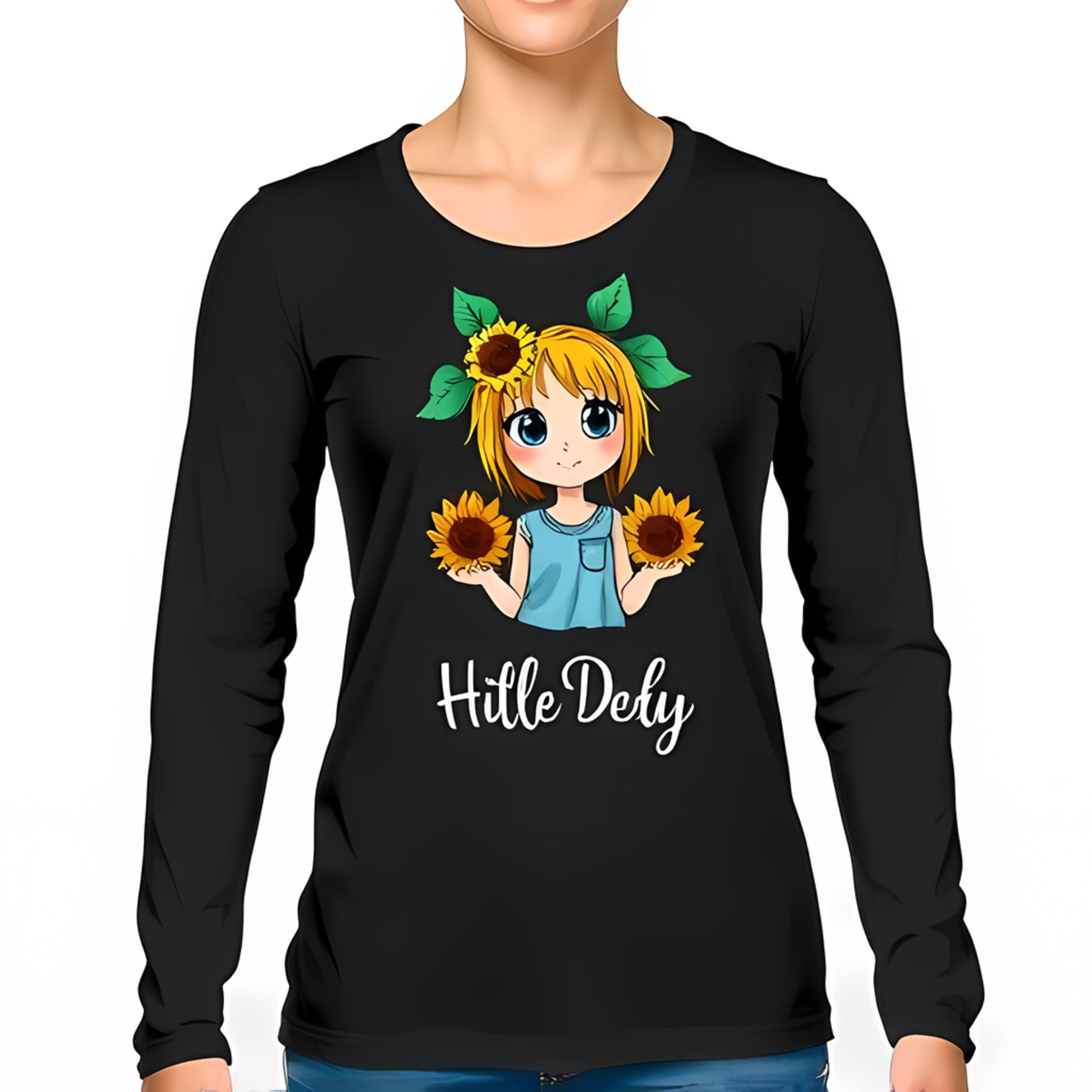 Charming Cartoon Character Long Sleeve T-Shirt for Women Men - Playful ...