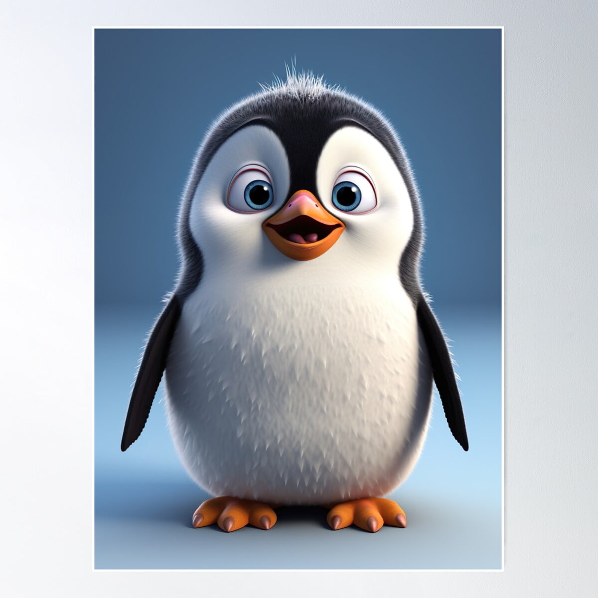 Charming Cartoon Penguin Design - Fun And Cute Art For Penguin Aficionados Poster Wall Art ...