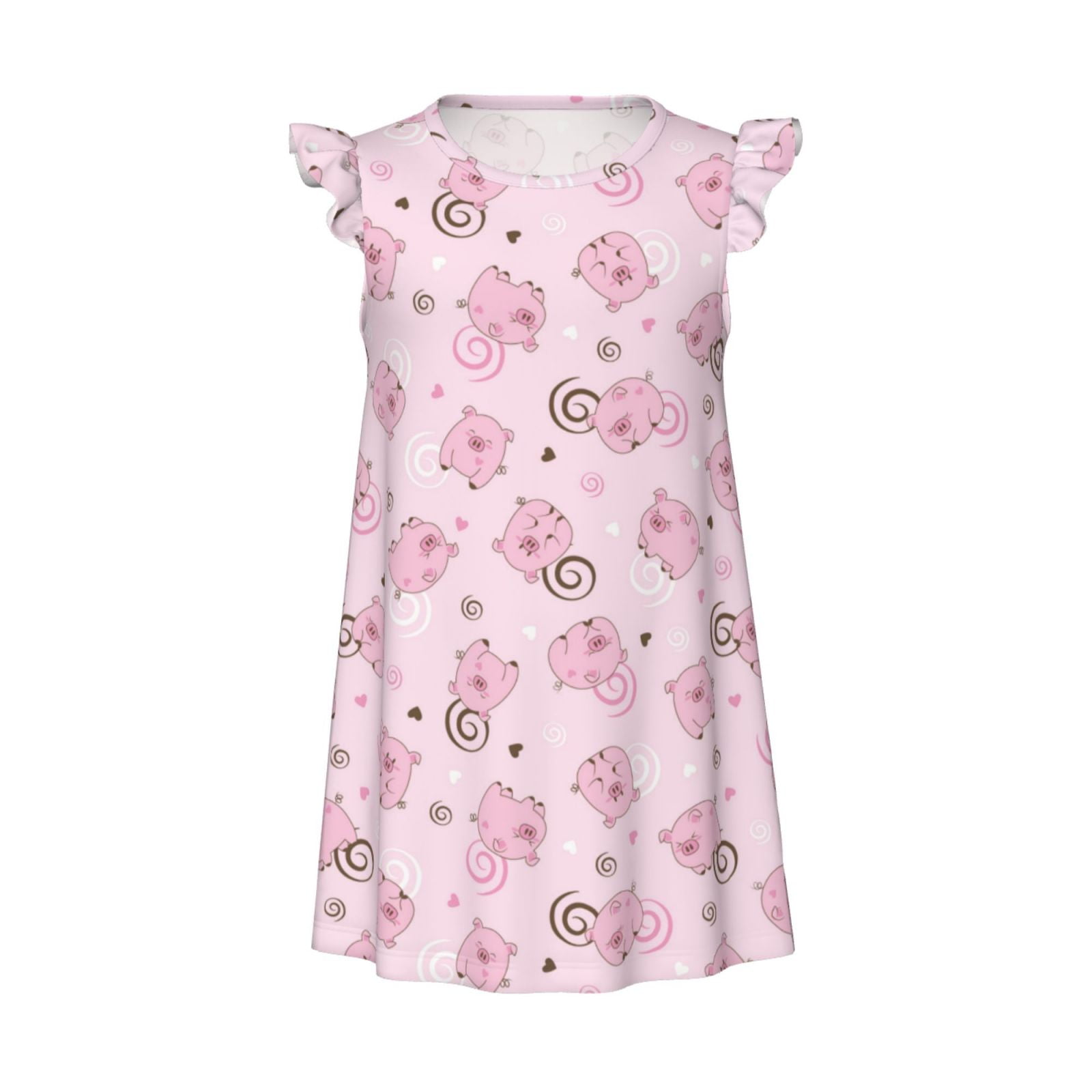 Charming Cartoon Pink Cute Pig Girls Nightgowns, Pajamas for Girls ...