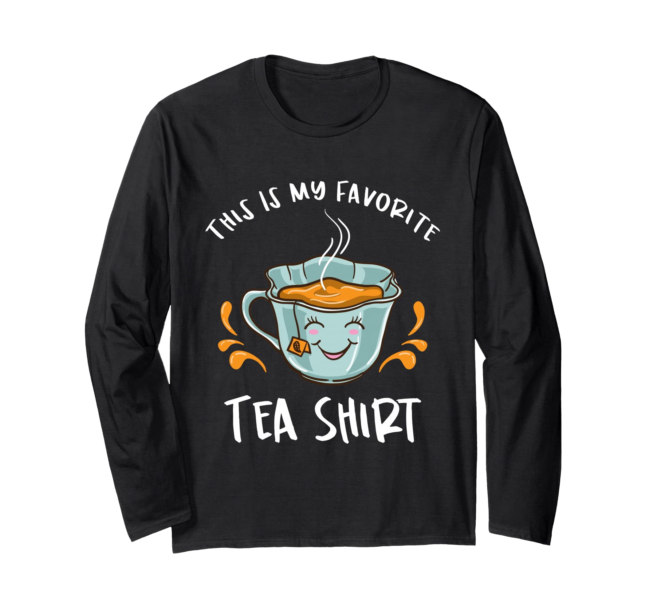 Charming Cartoon Tea Cup Long Sleeve T-Shirt for Cozy Comfort - Walmart.com