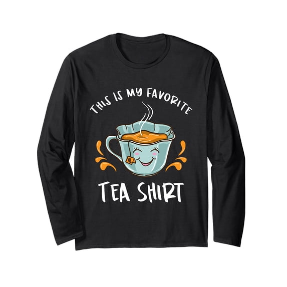 Charming Cartoon Tea Cup Long Sleeve T-Shirt for Cozy Comfort - Walmart.com