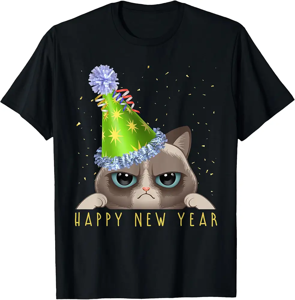 Charming Cat Party Hat Theme Made for a Festive 2026 Celebration Unisex T-Shirt, up to size 5XL ...