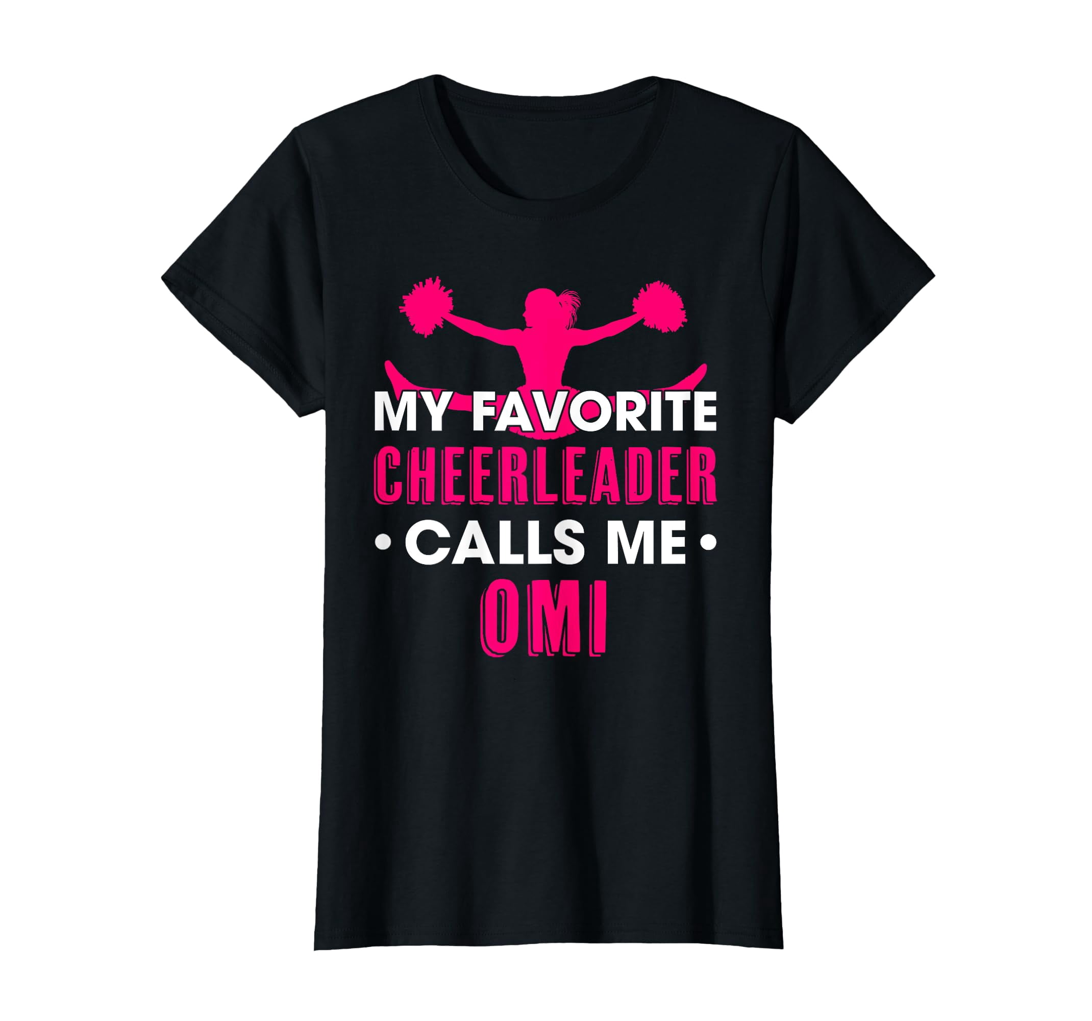 Charming Cheerleader Silhouette T-Shirt for Proud Omi with Bold Pink ...