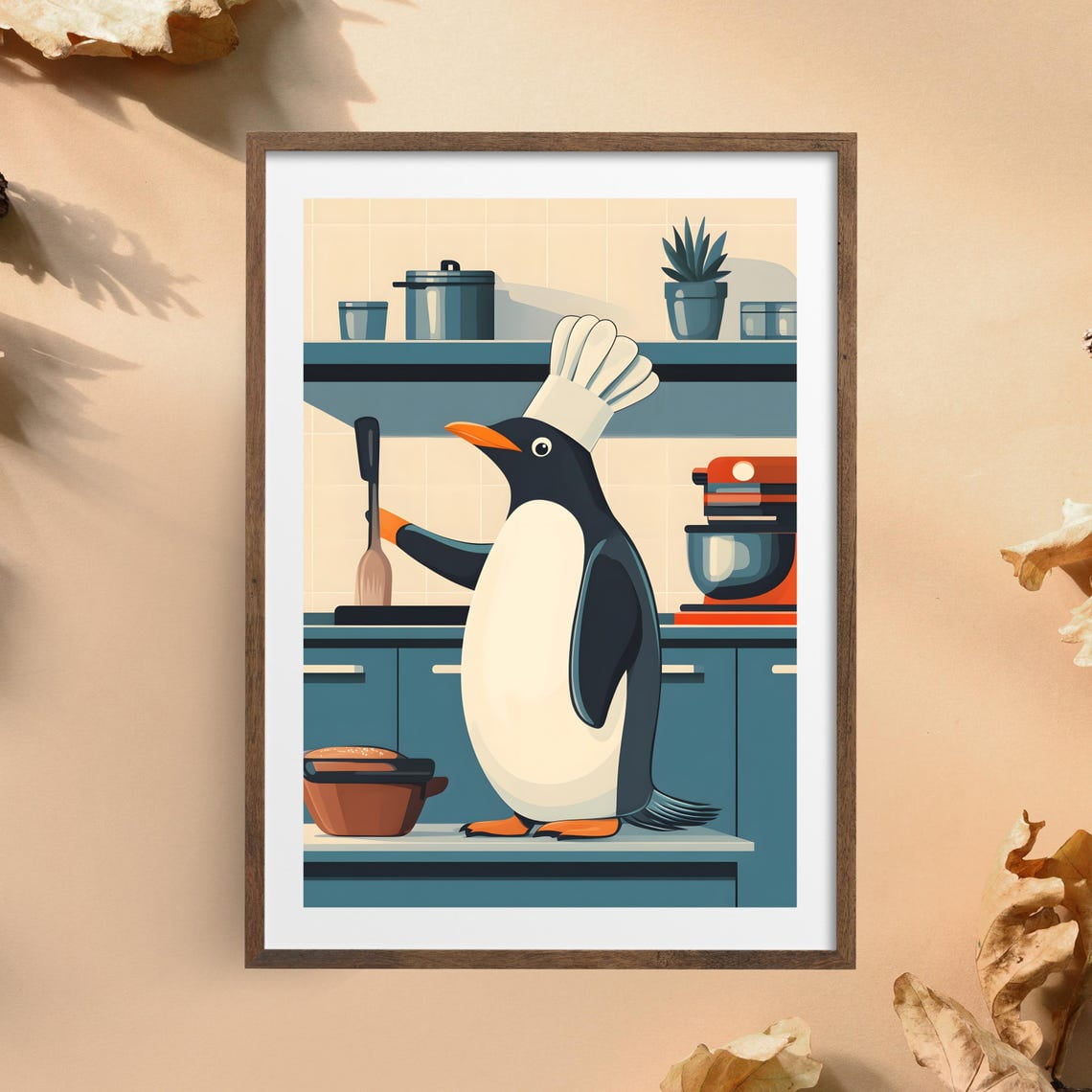 Charming Chef Penguin Kitchen Art, Cute Penguinchef Penguin Poster ...