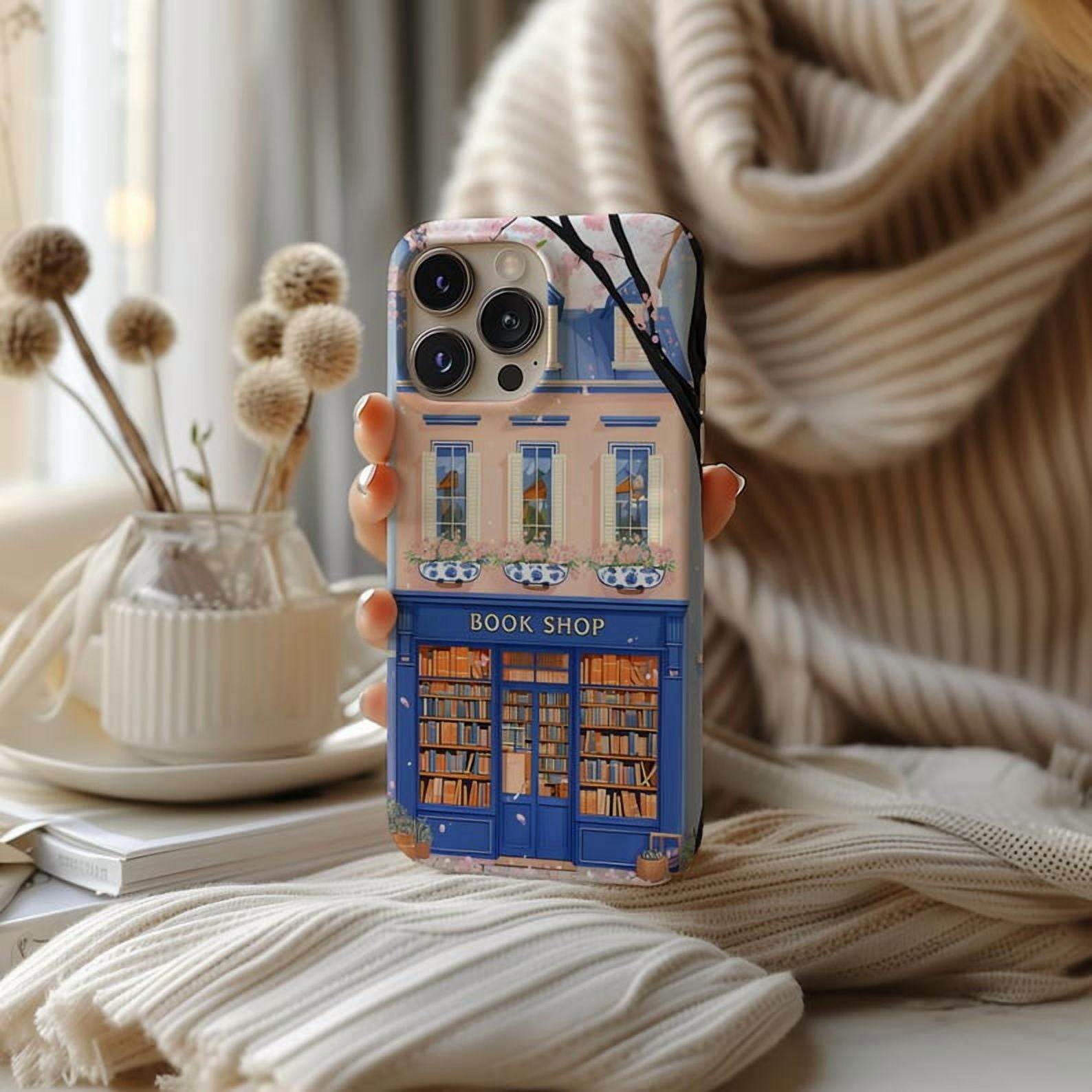Charming Chinoiserie Bookshop Phone Case for iPhone 11 12 13 14 15 16 ...