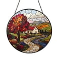 Charming Cottage Stained Glass Panel – Autumn Tree Window Art - Walmart.com