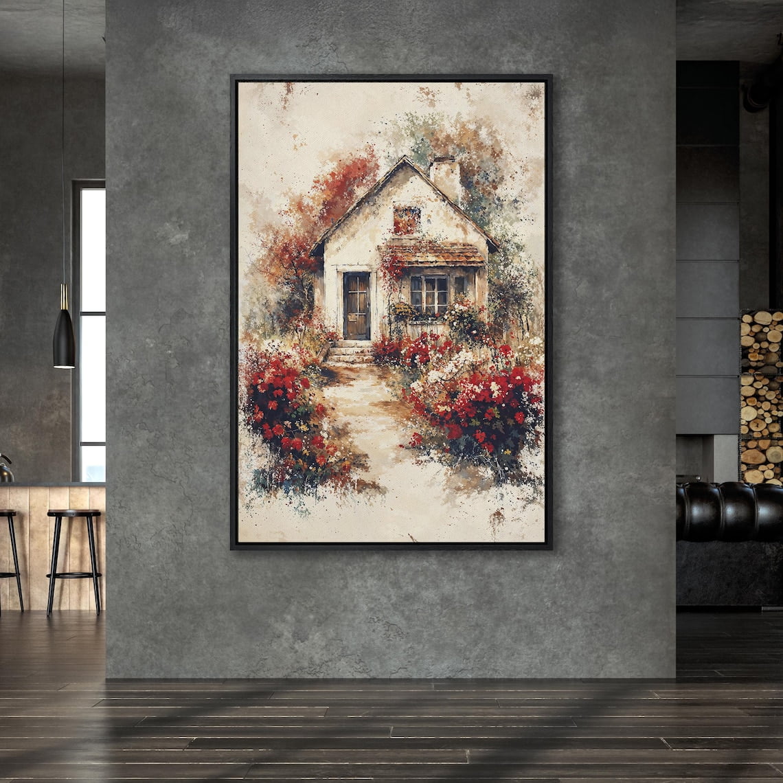 Charming Countryside Cottage, Rustic Cottagecore Poster, Wall Art ...