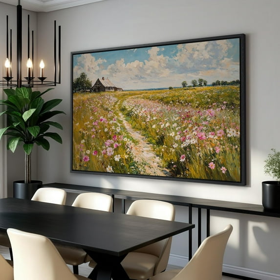 Charming Countryside Wildflower Art - Poster, Rustic Decor, Serene ...