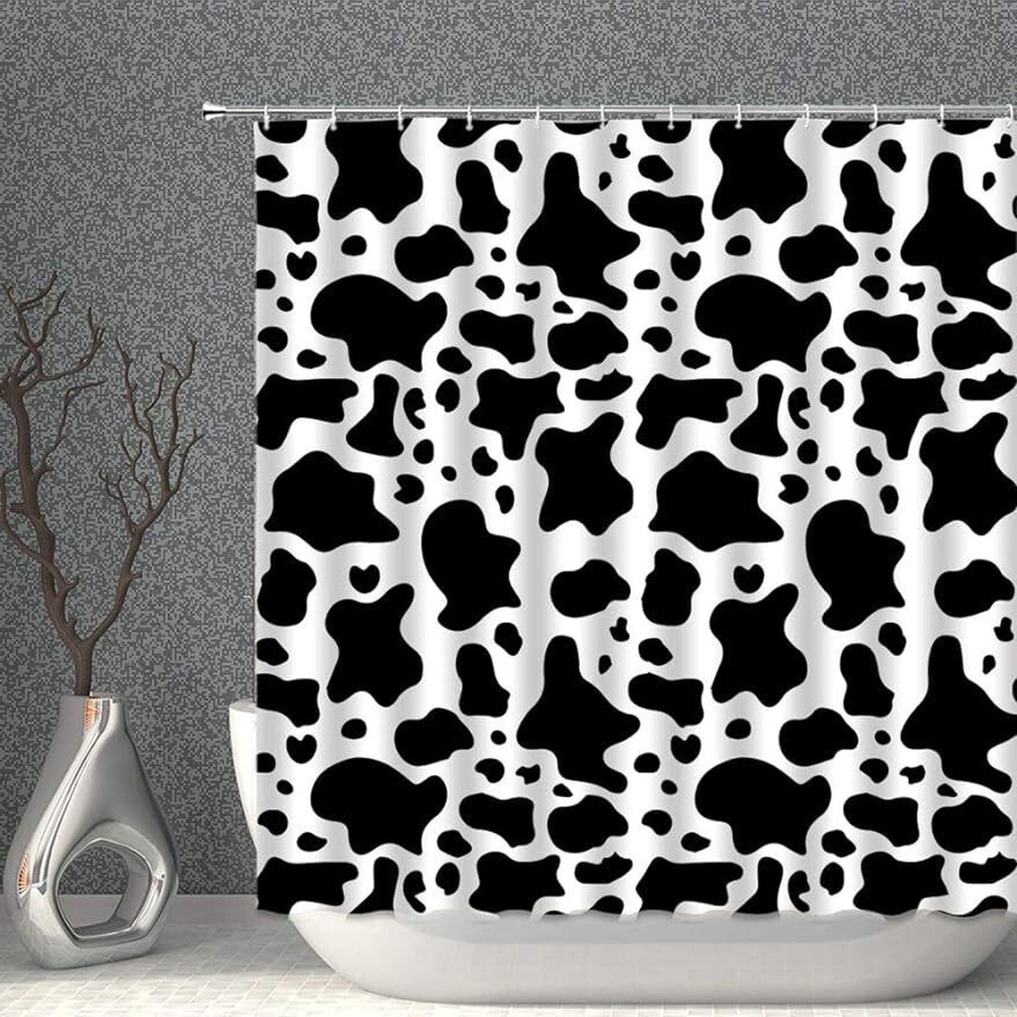 Charming Cow Print Shower Curtain for Rustic Farmhouse Bathroom Decor ...